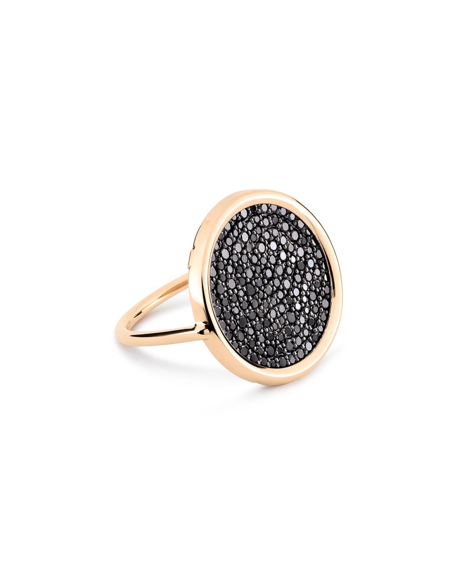 Ever 18k Rose Gold Black Diamond Disc Ring | Neiman Marcus