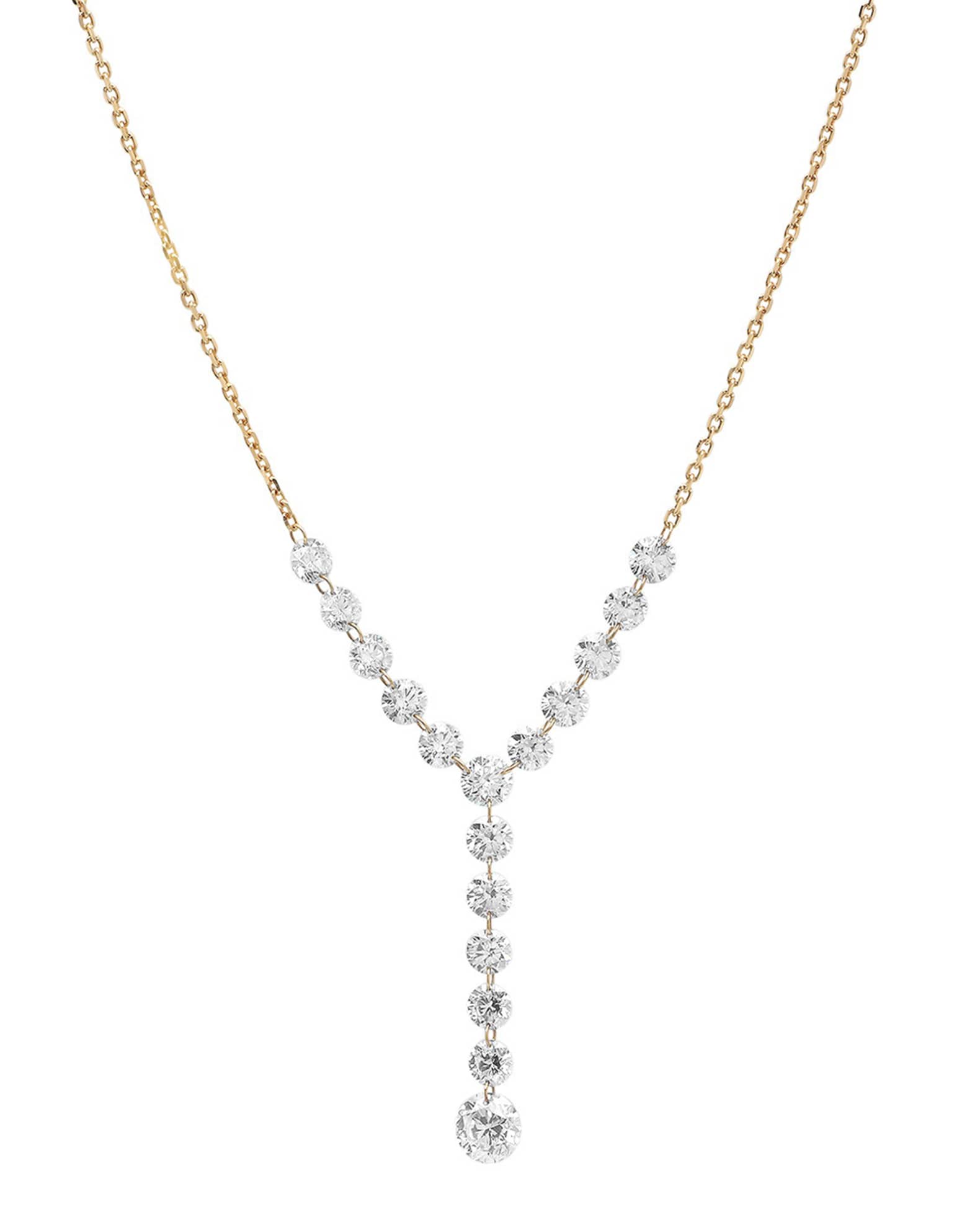 Nicha Jewelry 18k Floating Diamond Y-Drop Necklace | Neiman Marcus