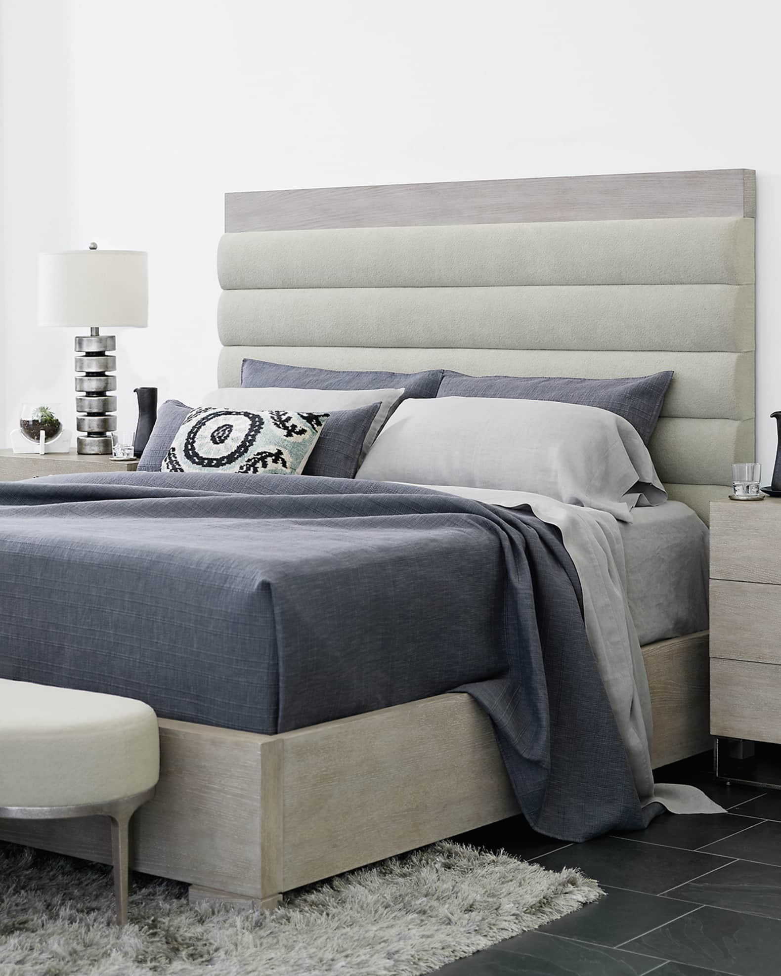 Bernhardt Linea Metal & Upholstered Bench | Neiman Marcus