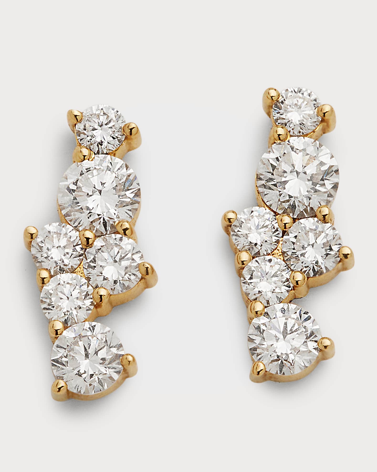 Sydney Evan 14k Diamond Cocktail Bar Stud Earrings | Neiman Marcus