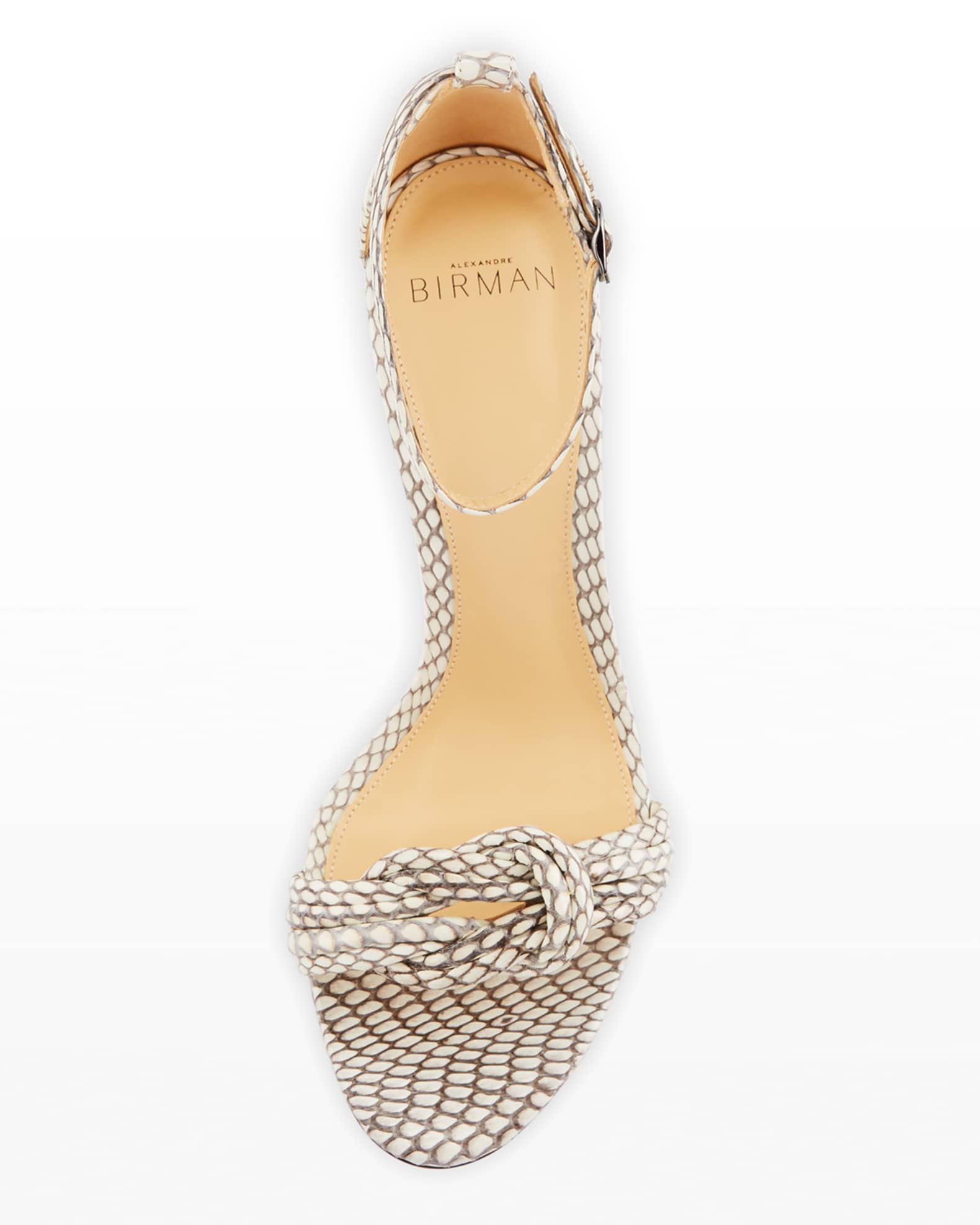Alexandre Birman Vicky Knot Snakeskin High-Heel Sandals | Neiman Marcus