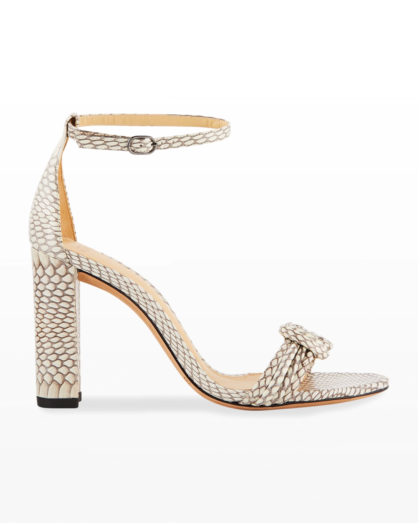 Alexandre Birman Vicky Knot Snakeskin High-Heel Sandals | Neiman Marcus