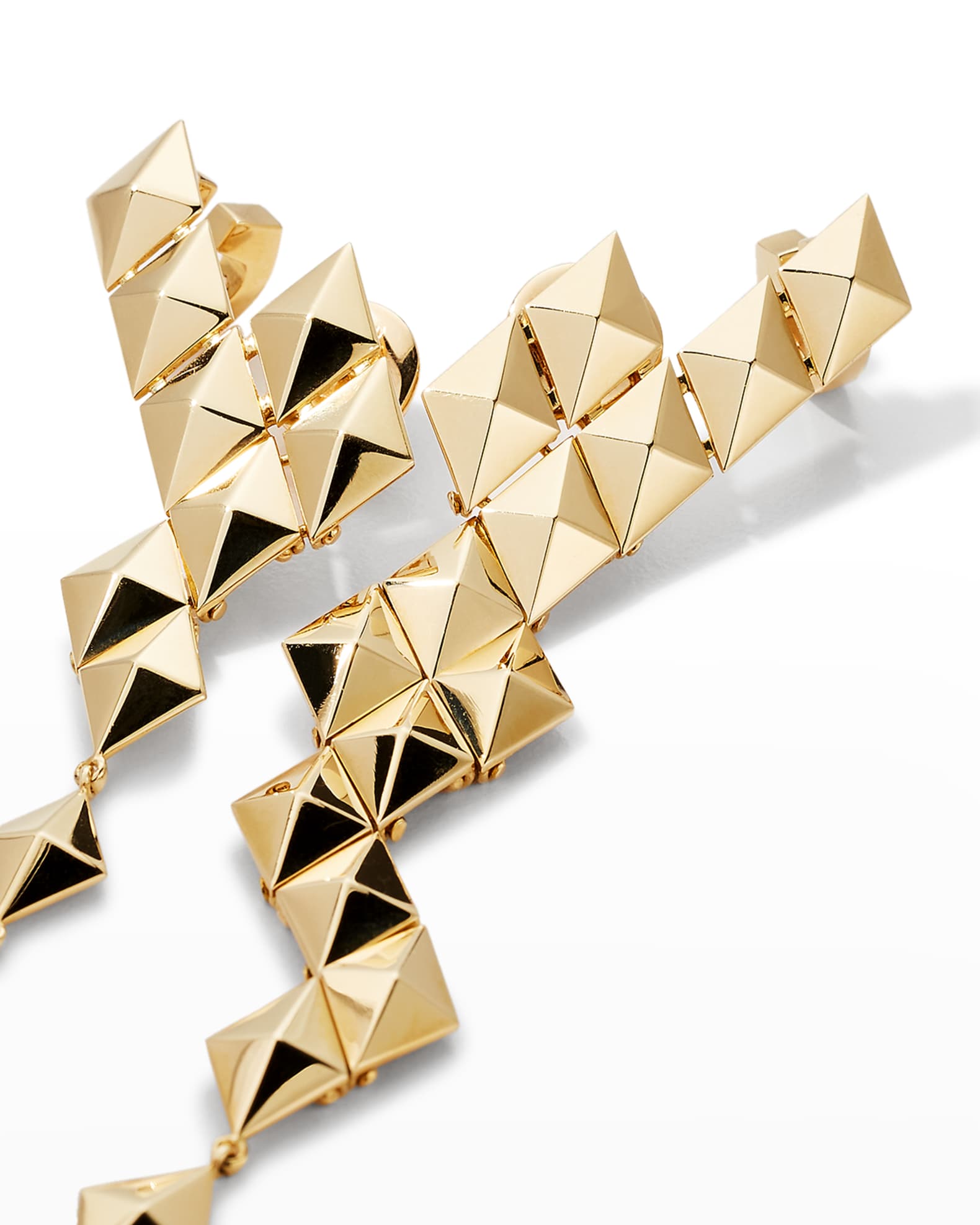 CADAR Python 18k Asymmetrical Long Drop Earrings | Neiman Marcus