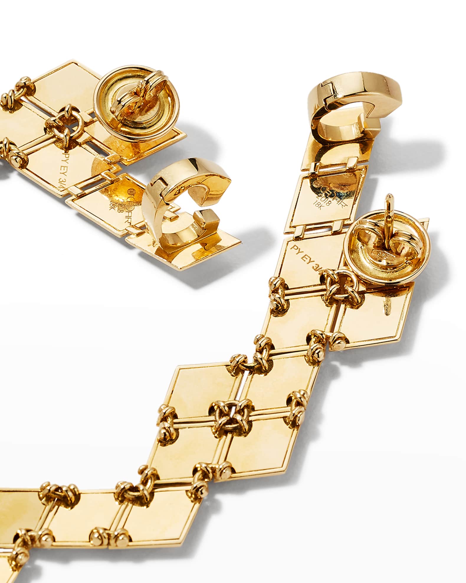 CADAR Python 18k Asymmetrical Long Drop Earrings | Neiman Marcus