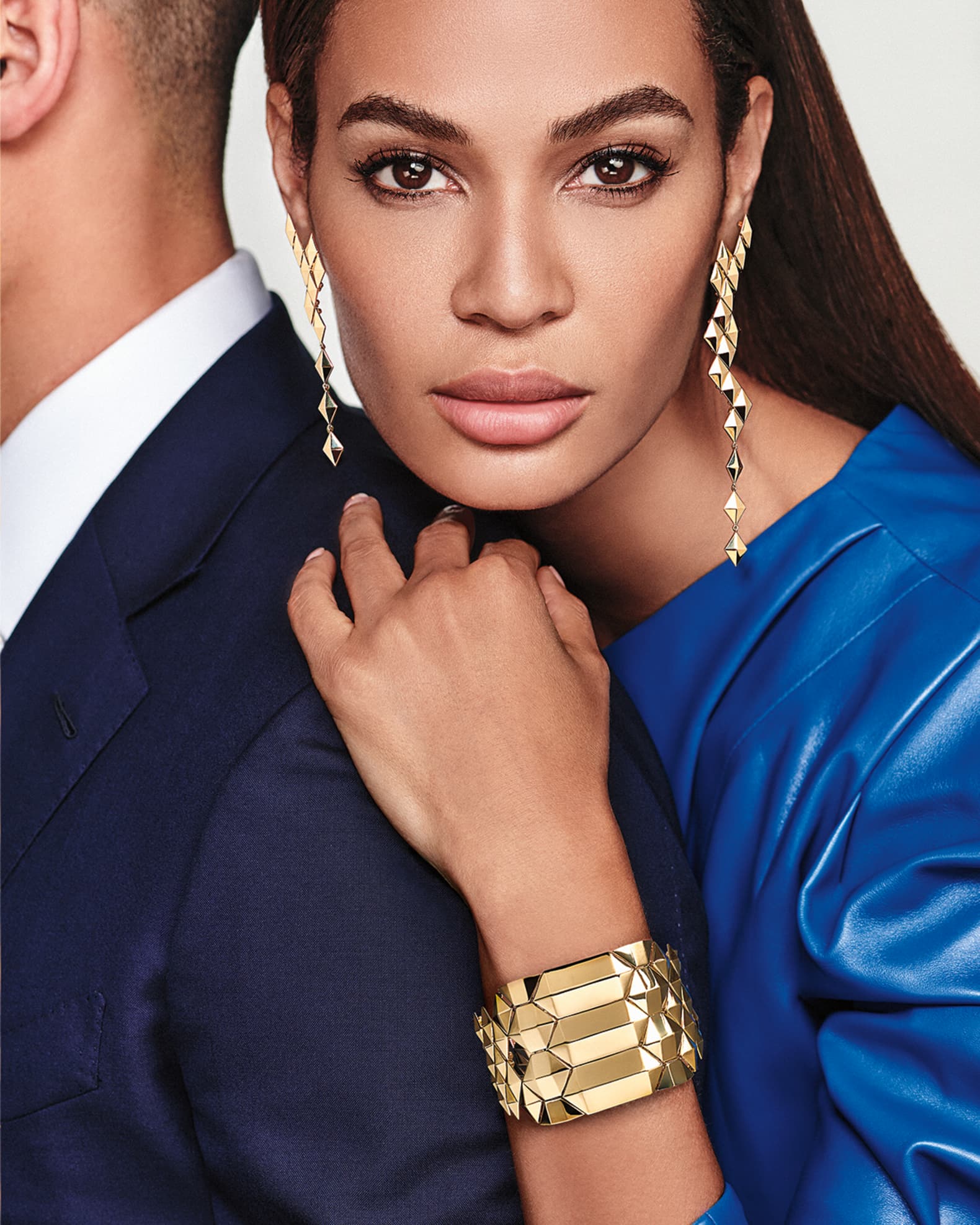 CADAR Python 18k Asymmetrical Long Drop Earrings | Neiman Marcus