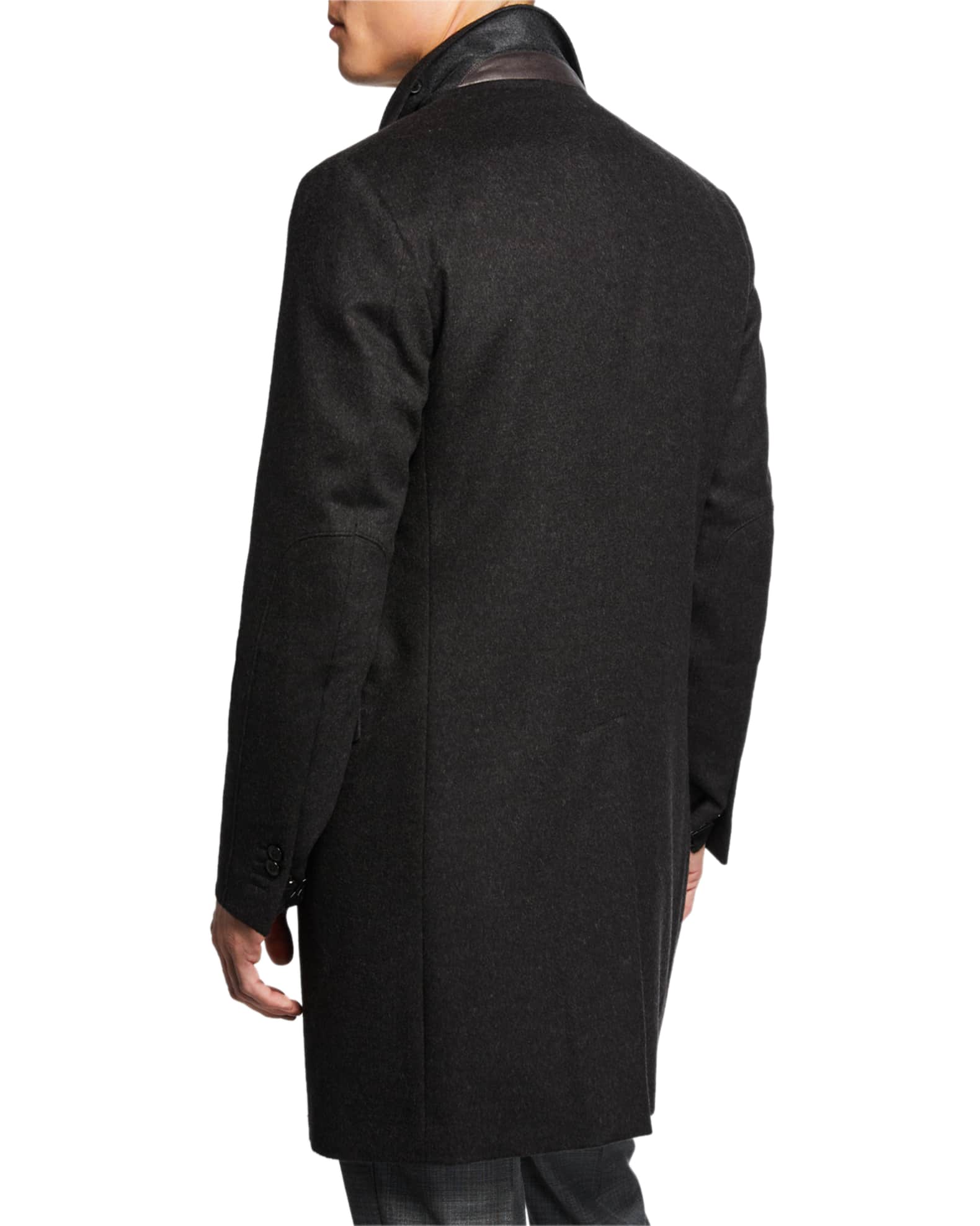 Corneliani Men's ID Wool Top Coat, Gray | Neiman Marcus