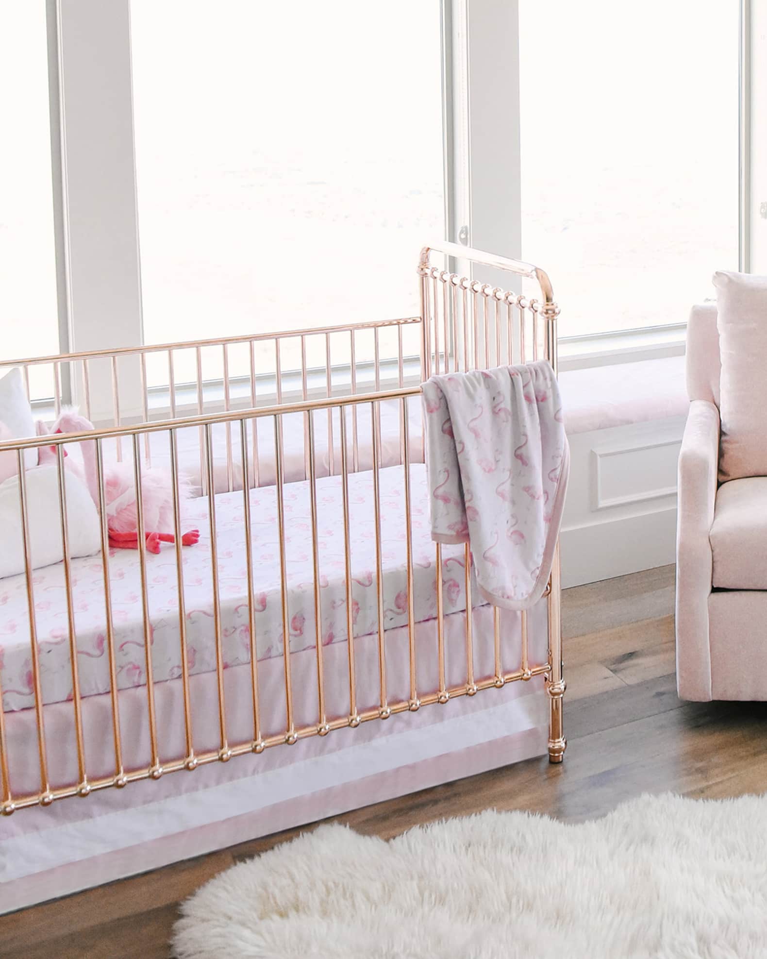 Oilo Studio Woven Cotton Band Crib Skirt | Neiman Marcus