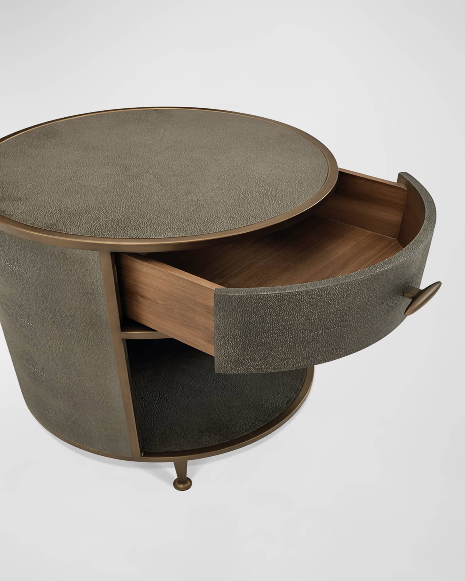 Four Hands Faux Shagreen Round Nightstand | Neiman Marcus