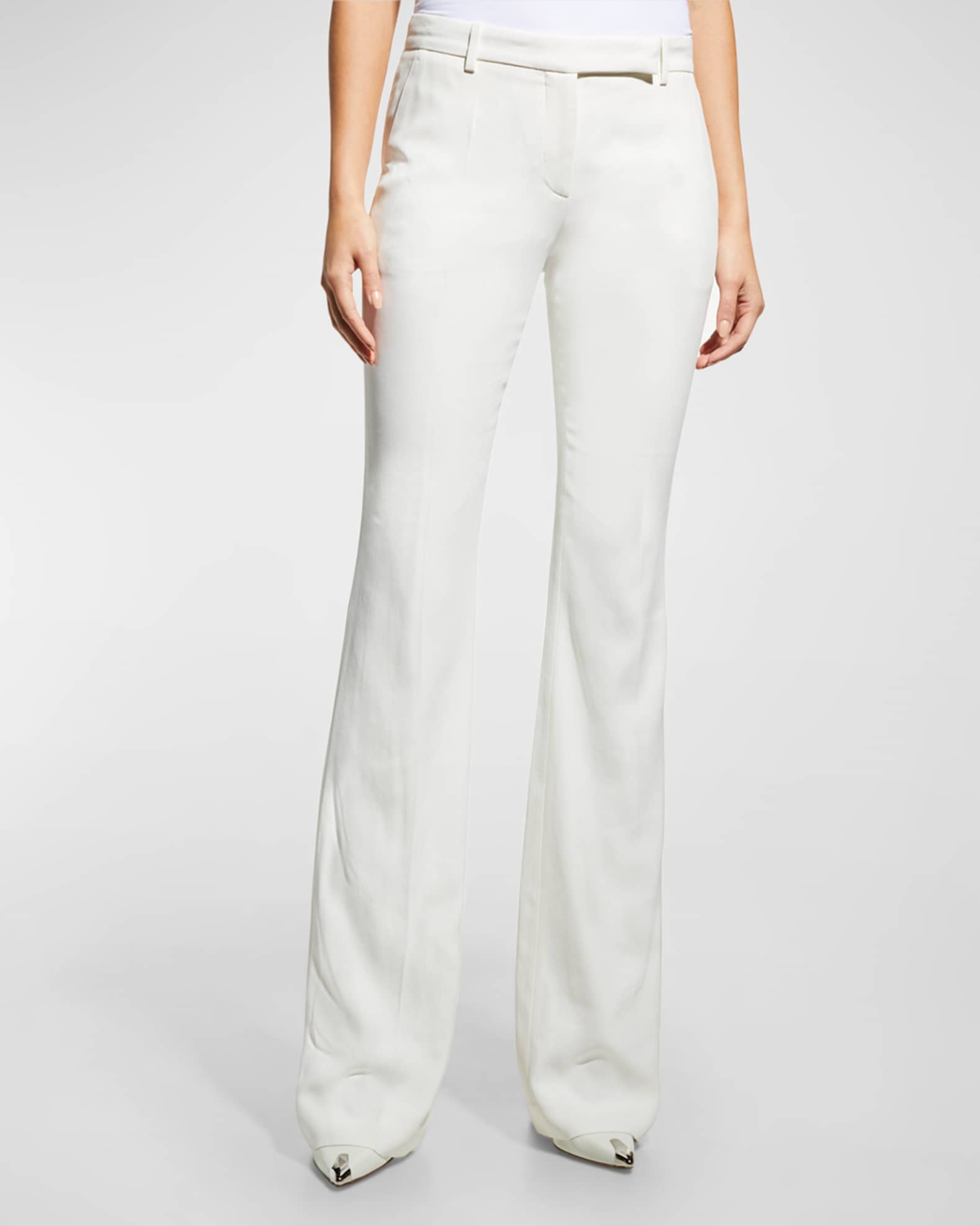 McQueen Leaf Crepe Classic Suiting Pants | Neiman Marcus