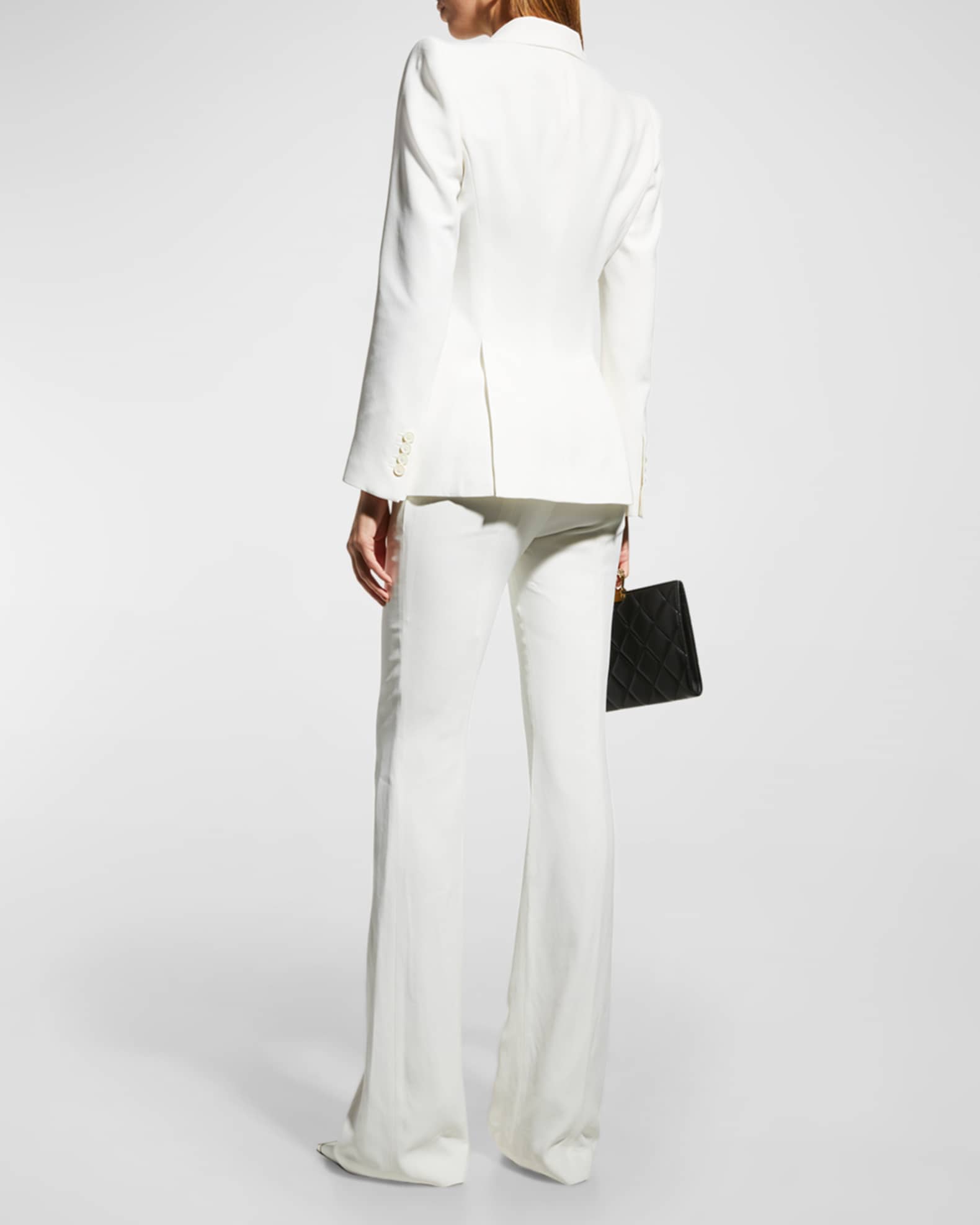 McQueen Leaf Crepe Classic Suiting Pants | Neiman Marcus