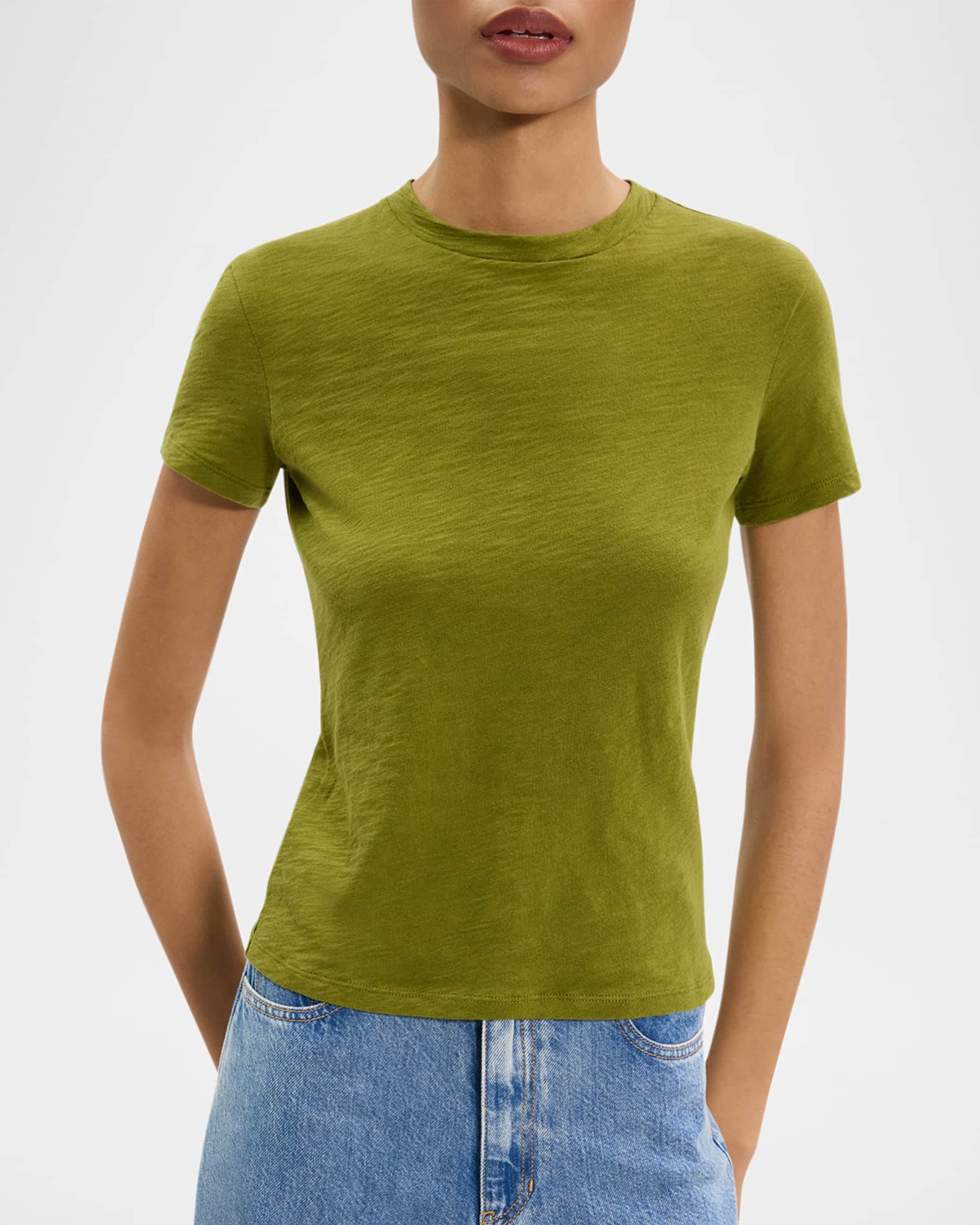 Theory Tiny Tee 2 Nebulous Organic Cotton Top | Neiman Marcus