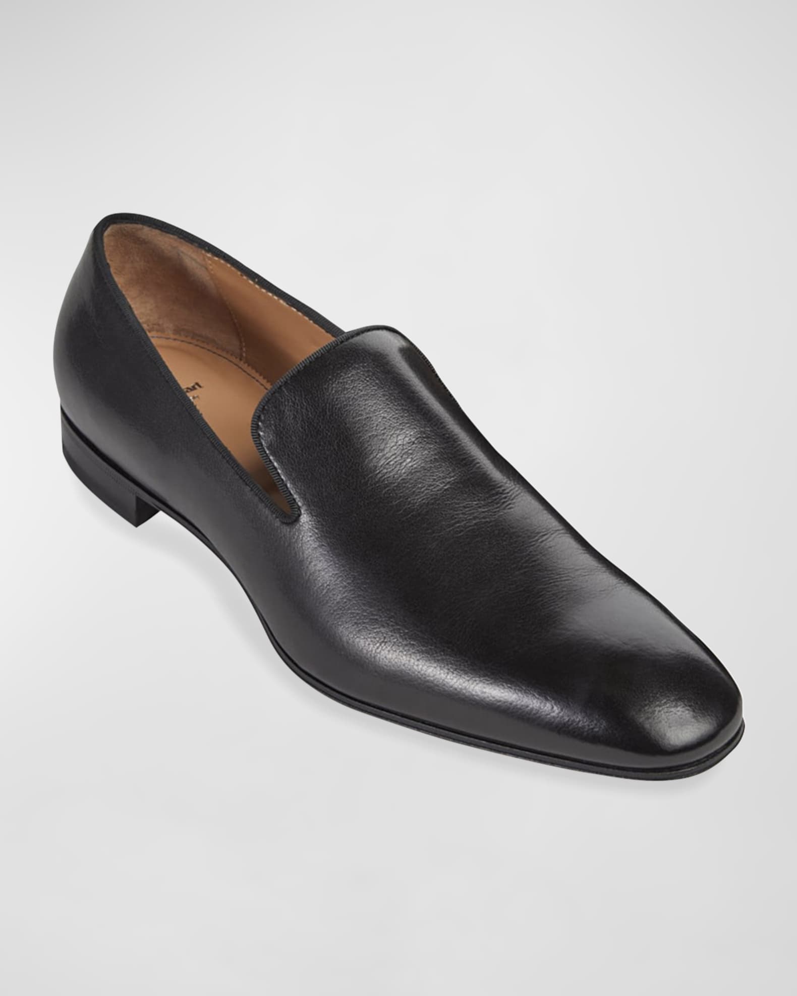 Paul Stuart Men's Harrier Round-Toe Leather Formal Slippers | Neiman Marcus