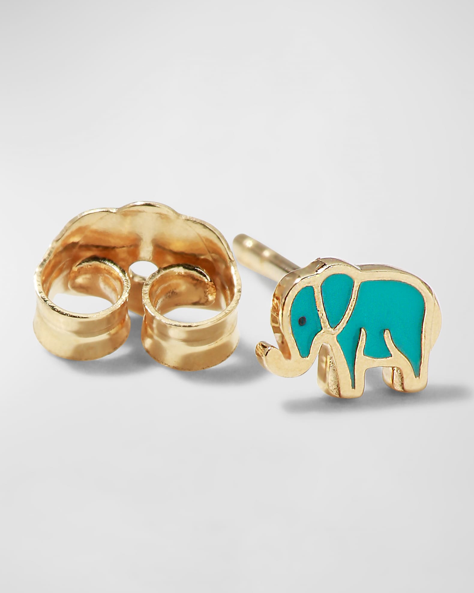 Sydney Evan 14k Mini Elephant Enamel Single Stud Earring | Neiman Marcus