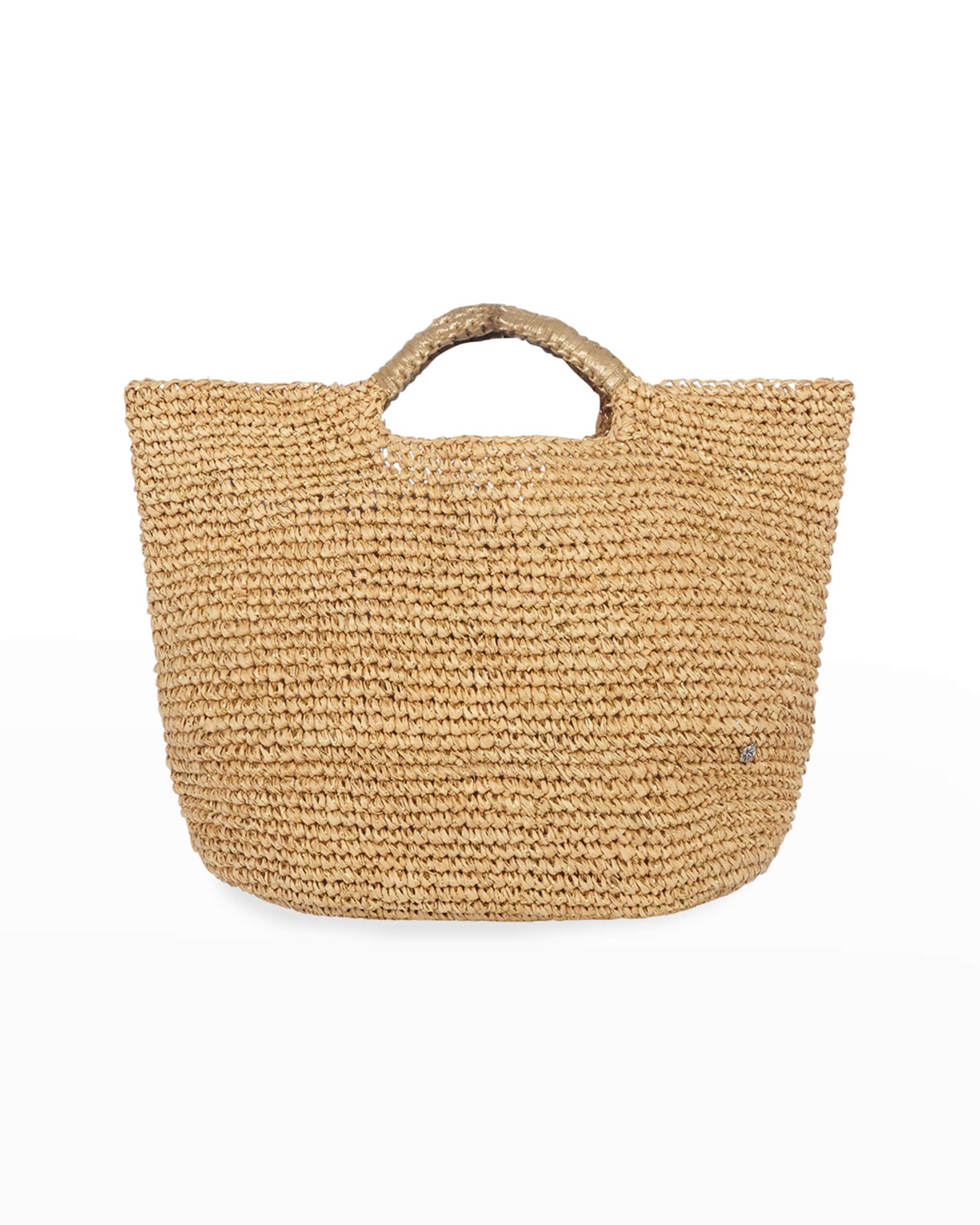 Flora Bella Napa Lux Metallic Raffia Small Beach Tote | Neiman Marcus