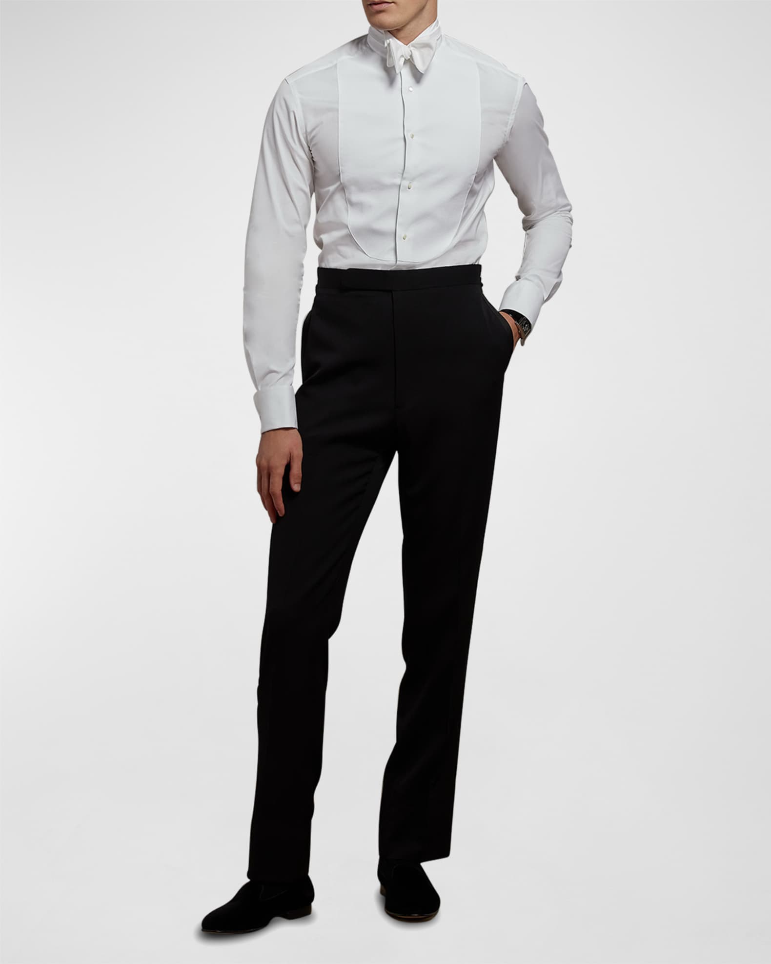 Ralph Lauren Purple Label Men's Winged Pique-Bib Dress Shirt | Neiman ...