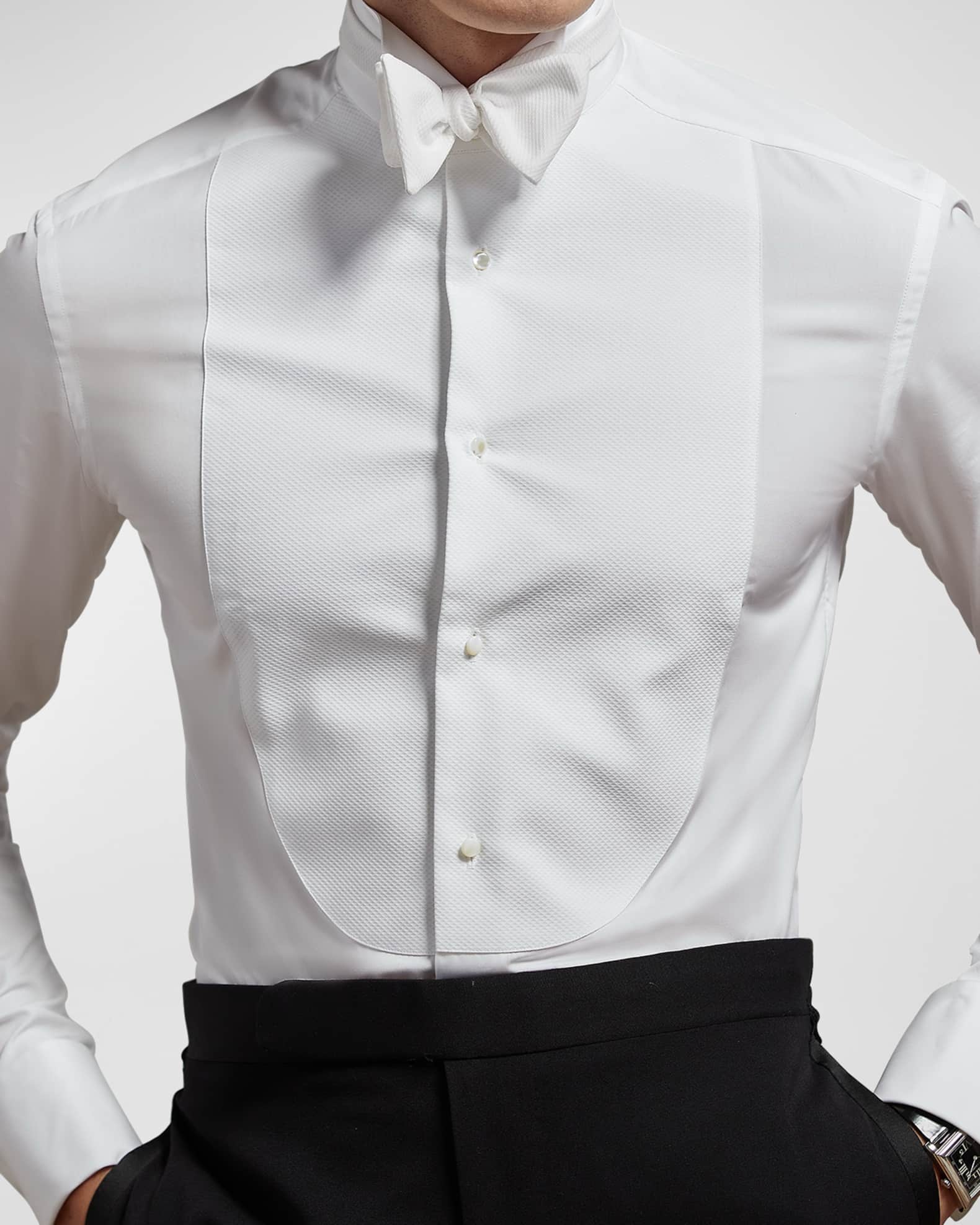 Ralph Lauren Purple Label Men's Winged Pique-Bib Dress Shirt | Neiman ...