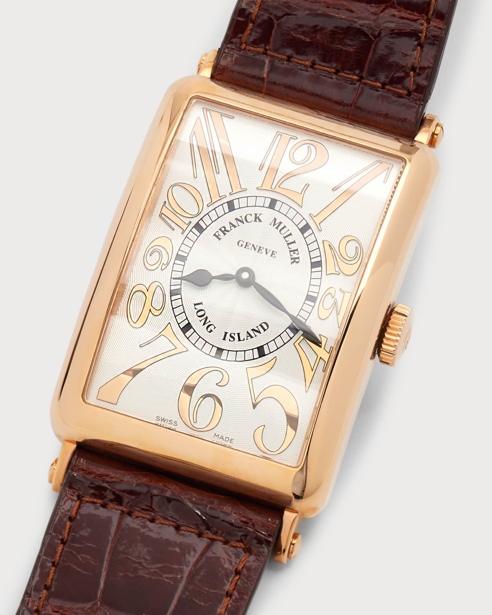 Franck Muller Men's Long Island 18K Rose Gold White Dial Watch with ...