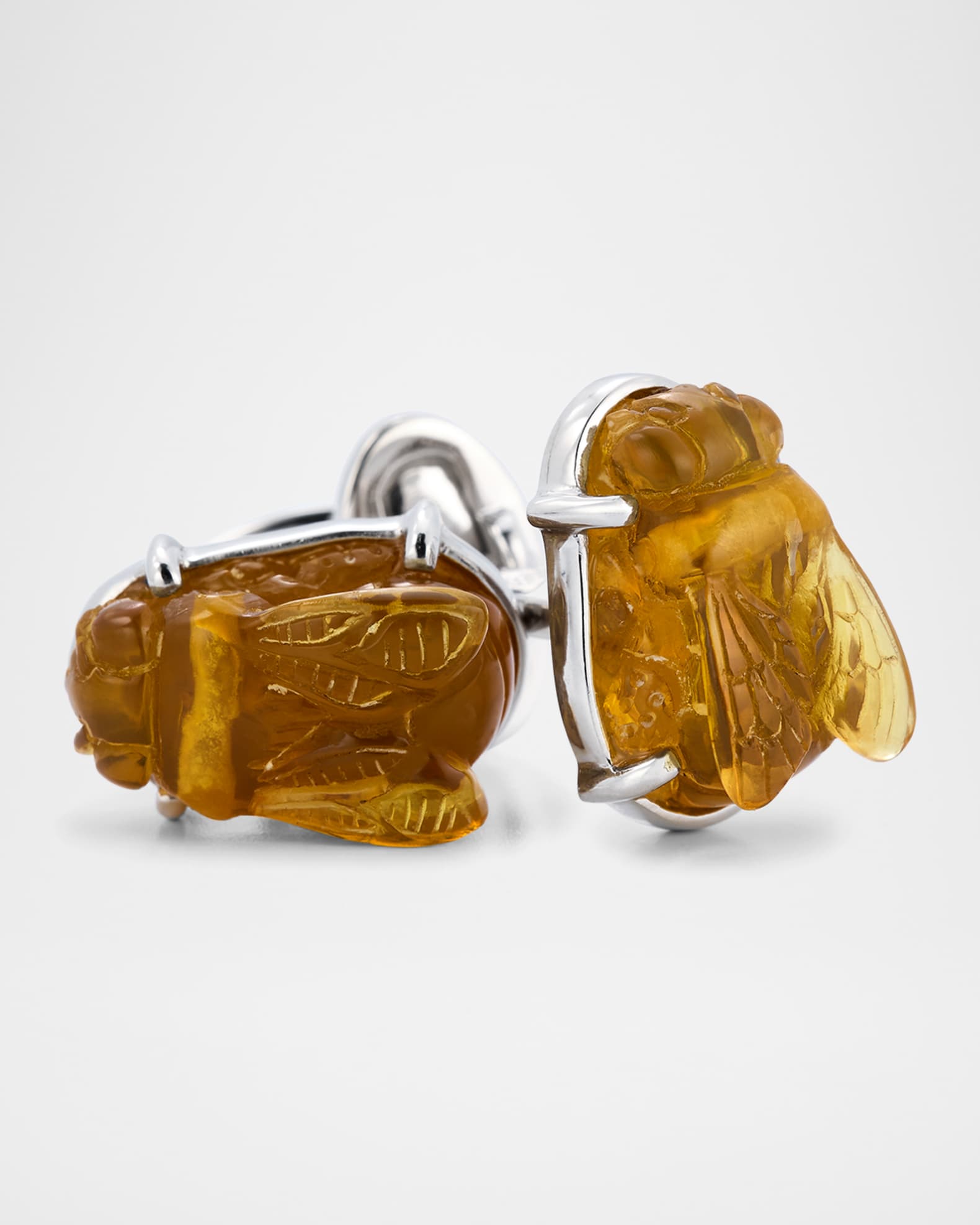 Jan Leslie Men's Carved Amber Bees Cufflinks | Neiman Marcus