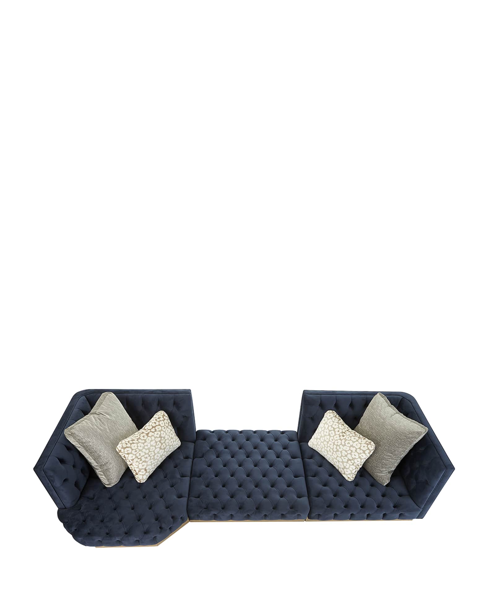 Haute House Tufted Geometric Sectional | Neiman Marcus