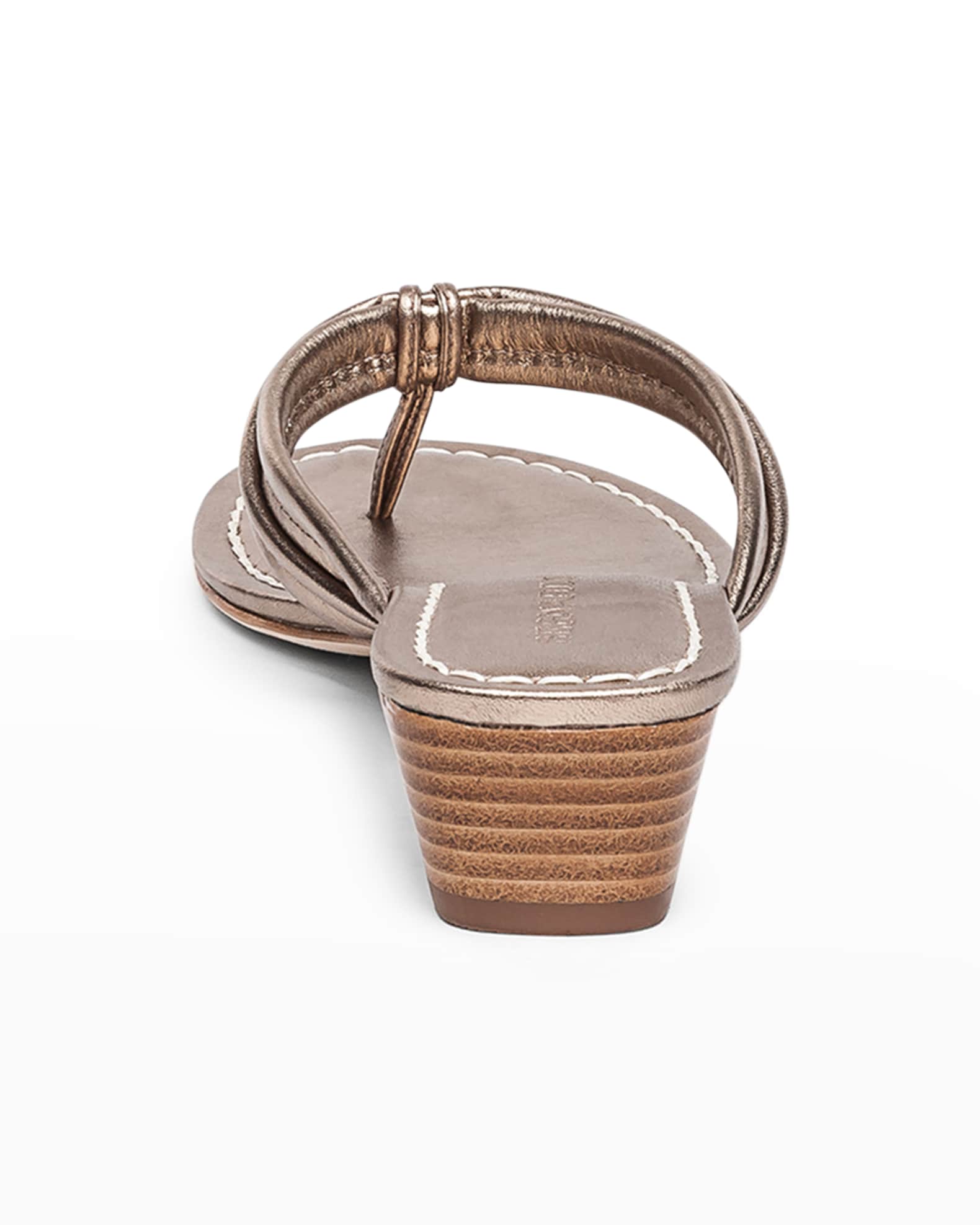 Bernardo Miami Metallic Thong Sandals, Gray | Neiman Marcus