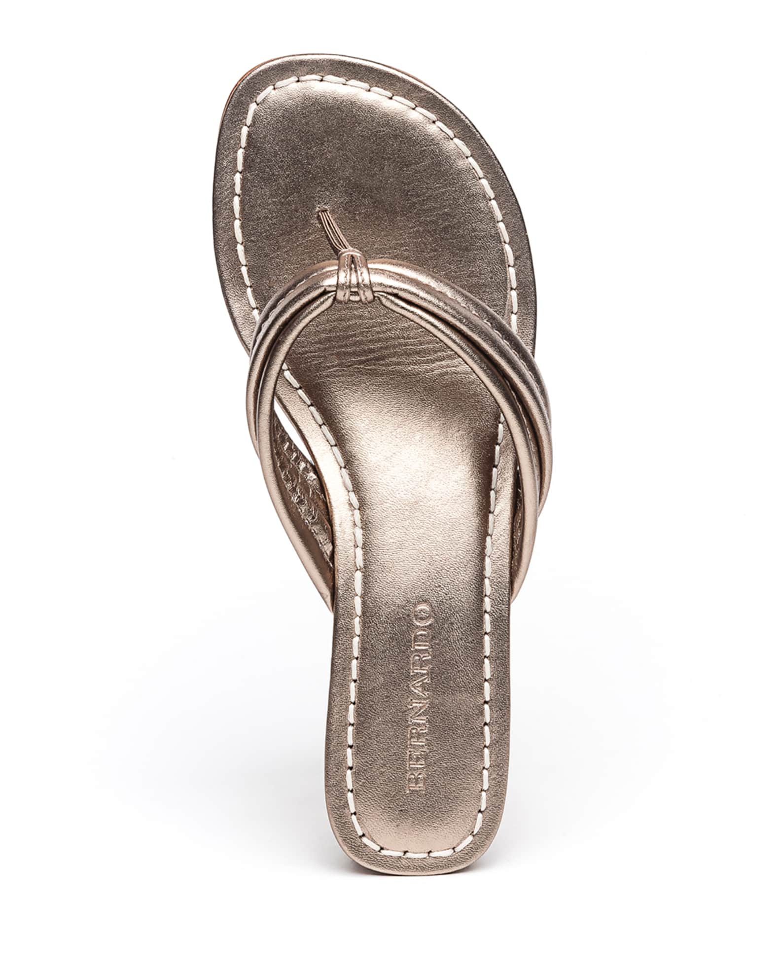 Bernardo Miami Metallic Thong Sandals, Gray | Neiman Marcus