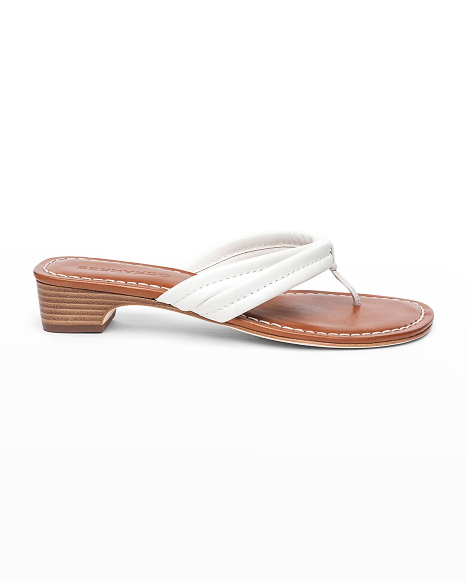 Bernardo Miami Flat Antiqued Leather Thong Sandals | Neiman Marcus