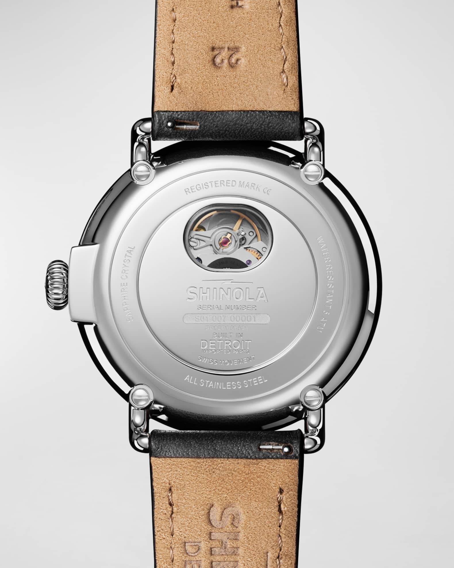 Shinola Men's 45mm Runwell Automatic Watch, Black | Neiman Marcus
