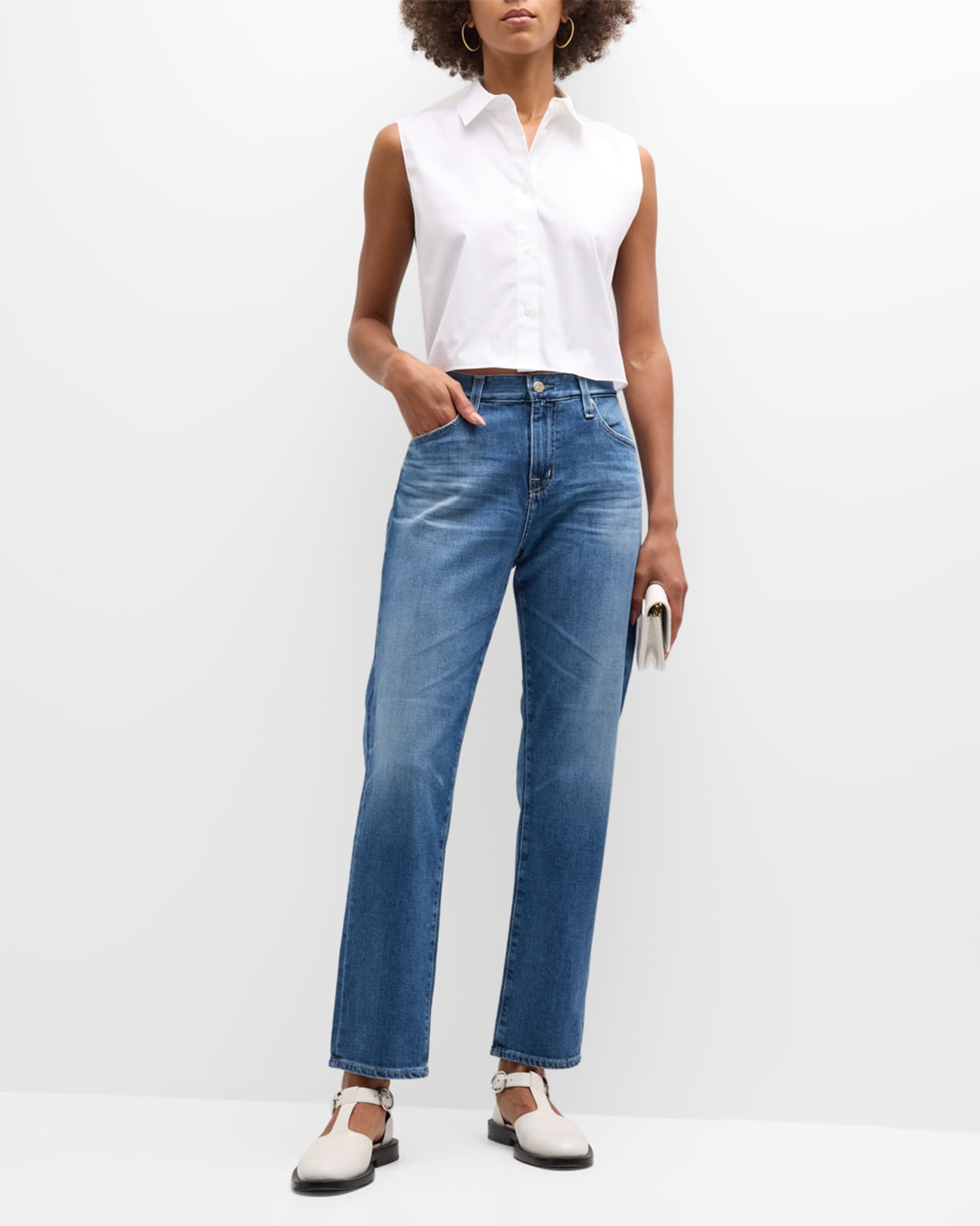 AG Jeans Ex Boyfriend Slim Cropped Jeans | Neiman Marcus