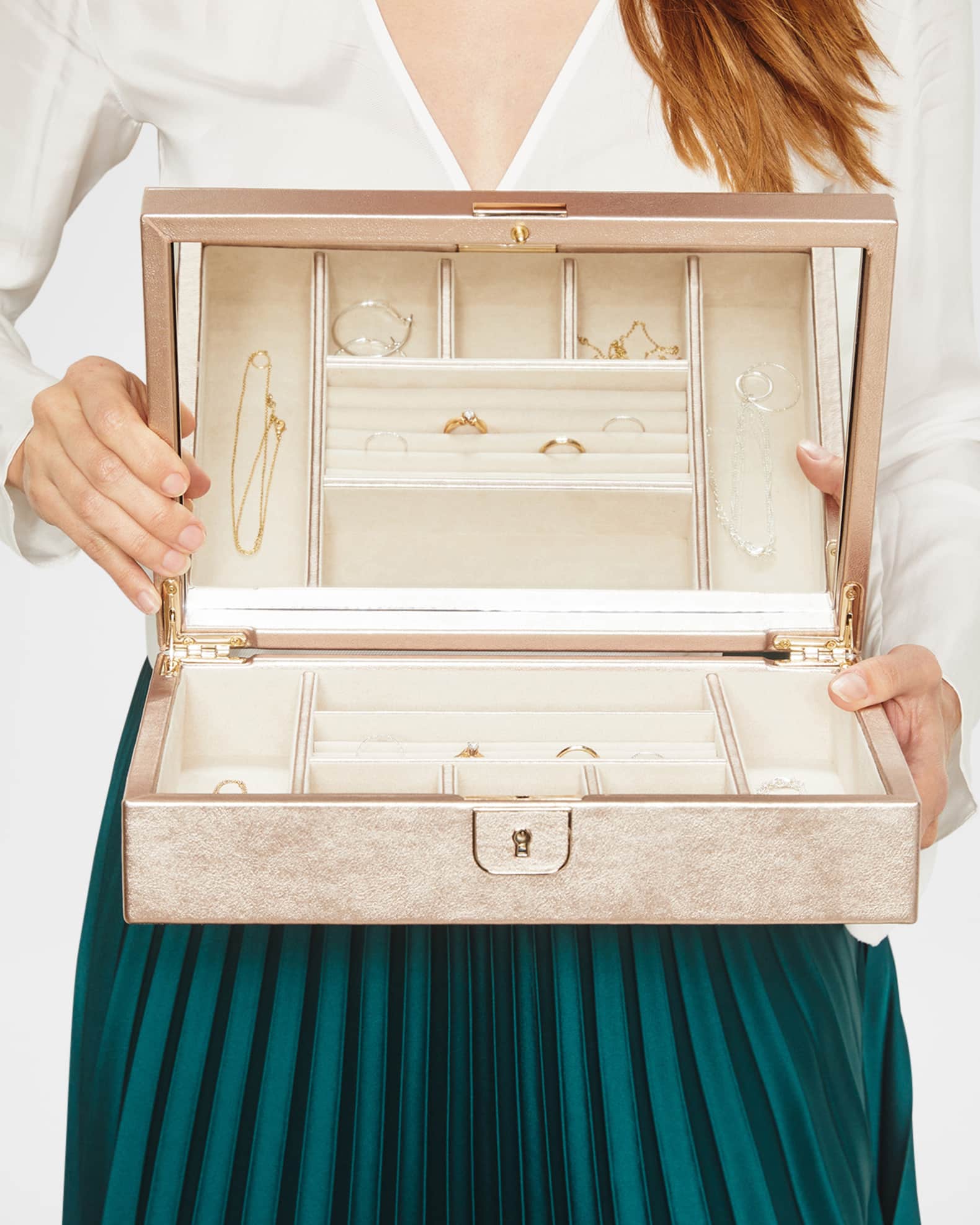 WOLF Palermo Medium Flat Jewelry Box | Neiman Marcus