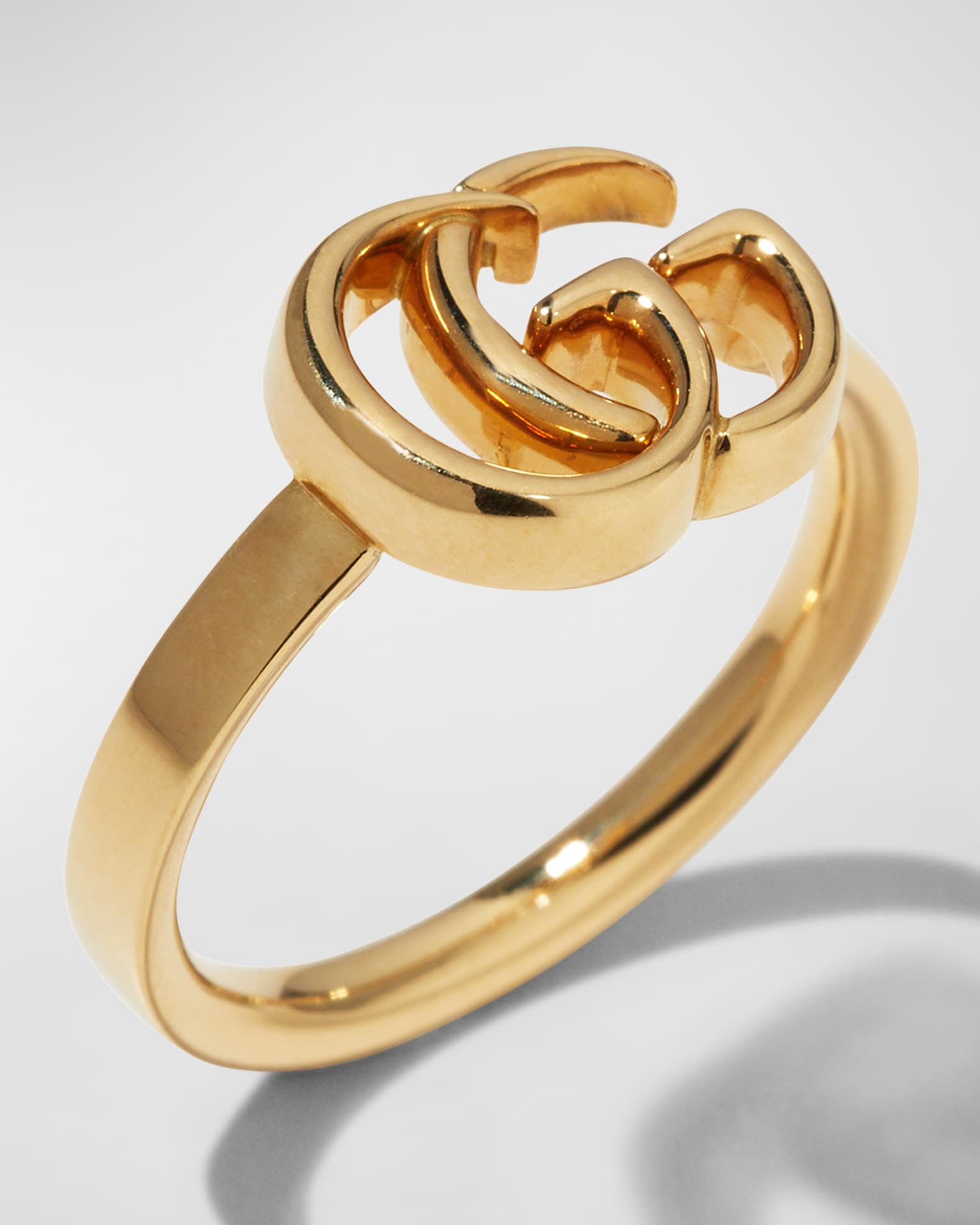 Gucci 18k Yellow Gold 13mm GG Running Ring | Neiman Marcus