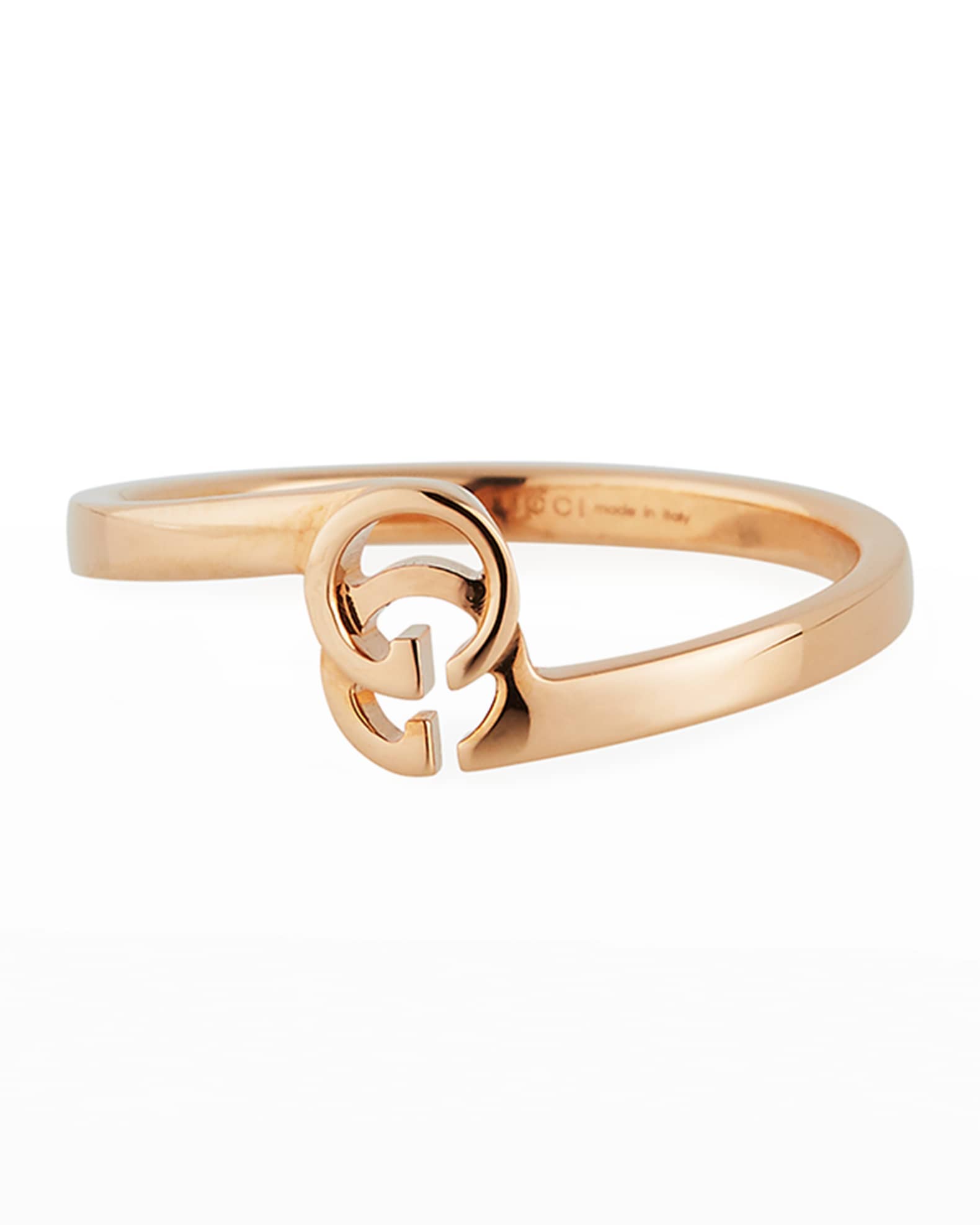 Gucci Running G Stacking Ring in 18K Rose Gold, Size 6.75 | Neiman Marcus