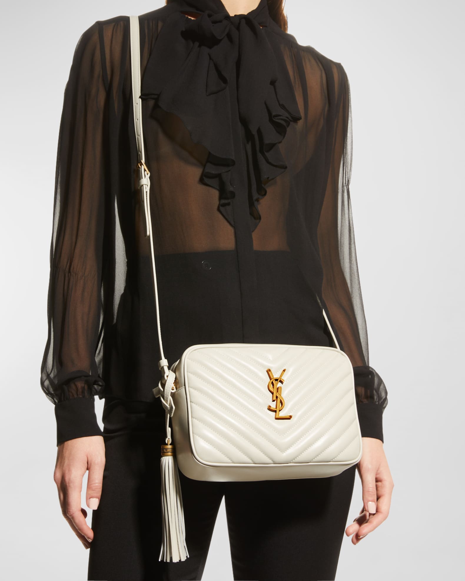 Saint Laurent Lou Medium YSL Camera Bag with Tassel in Quilted Leather ...