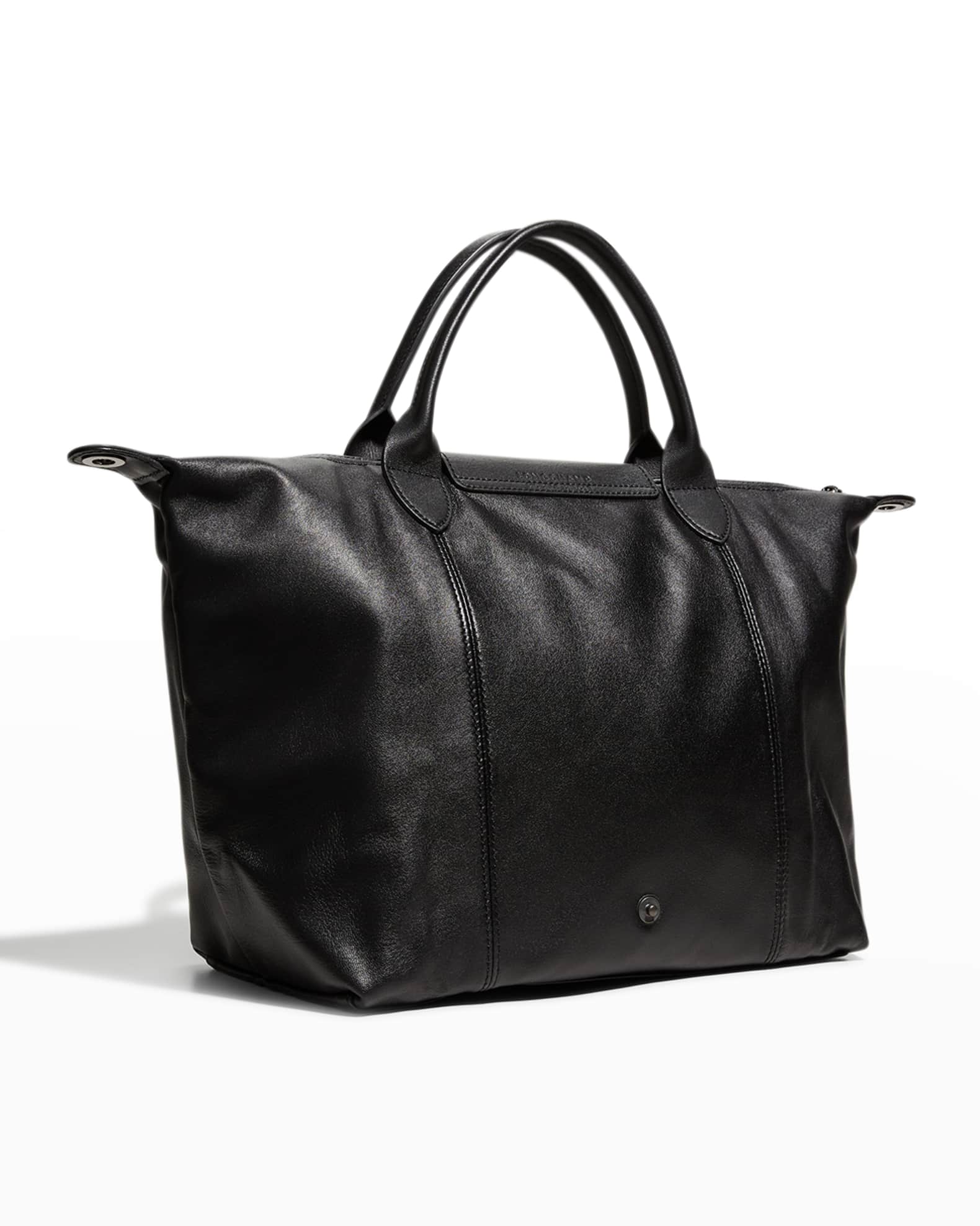 Longchamp Le Pliage Cuir Medium Shoulder Bag | Neiman Marcus