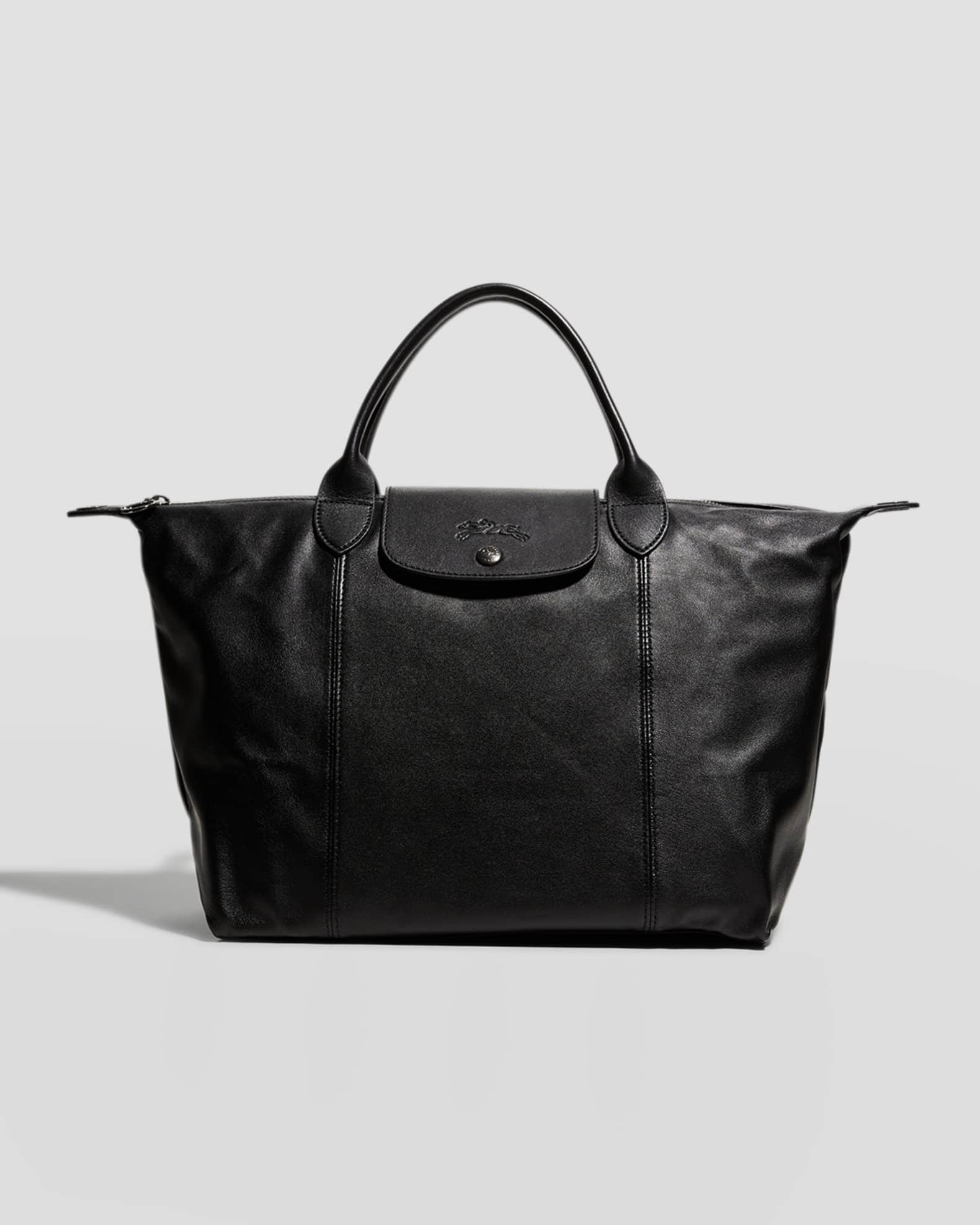 Longchamp Le Pliage Cuir Medium Shoulder Bag | Neiman Marcus