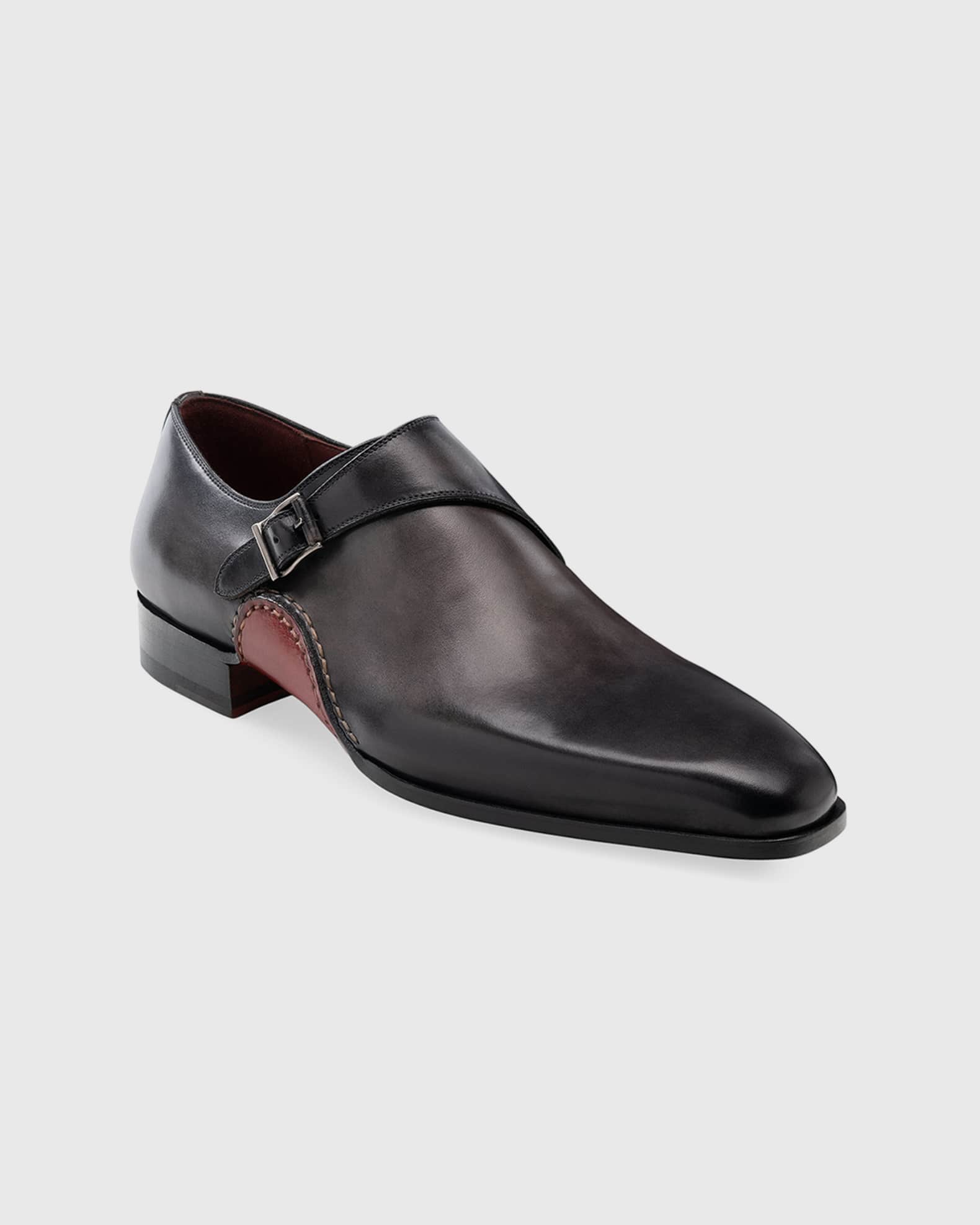 Magnanni Men's Carrera Single-Monk Leather Shoes | Neiman Marcus