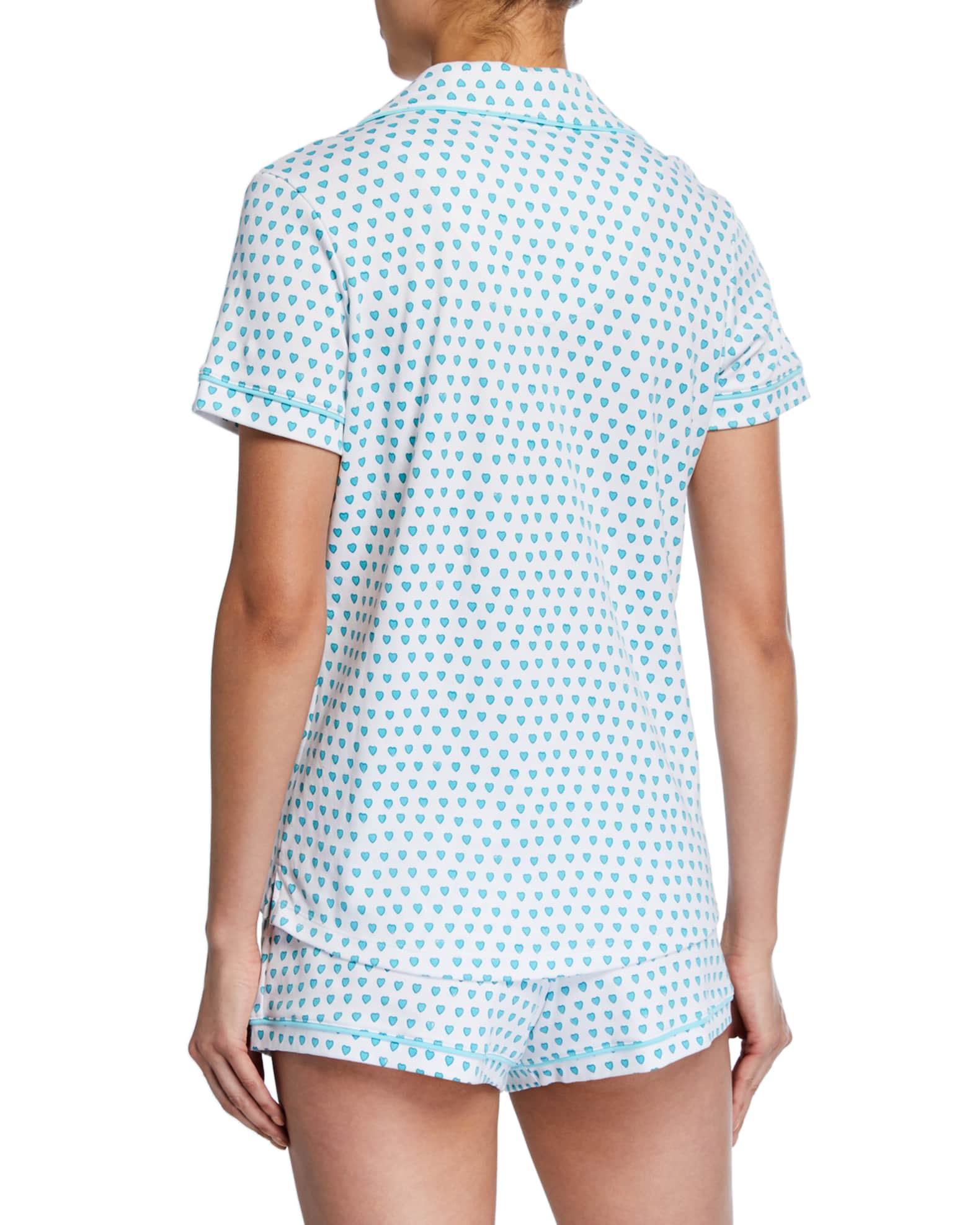 Roller Rabbit Hearts Shorty Polo Two-Piece Pajama Set | Neiman Marcus