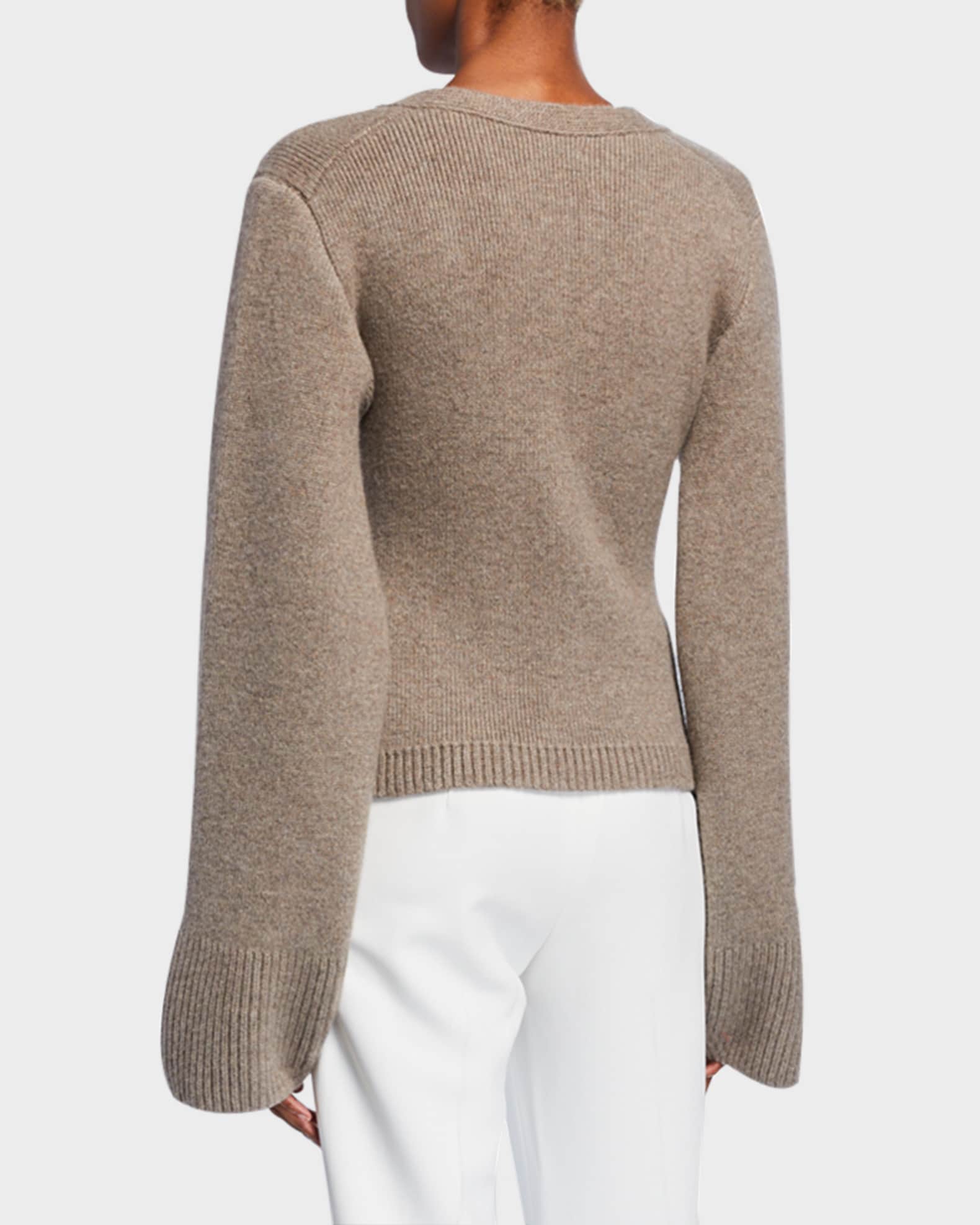 Khaite Scarlet Cashmere Cropped Cardigan | Neiman Marcus
