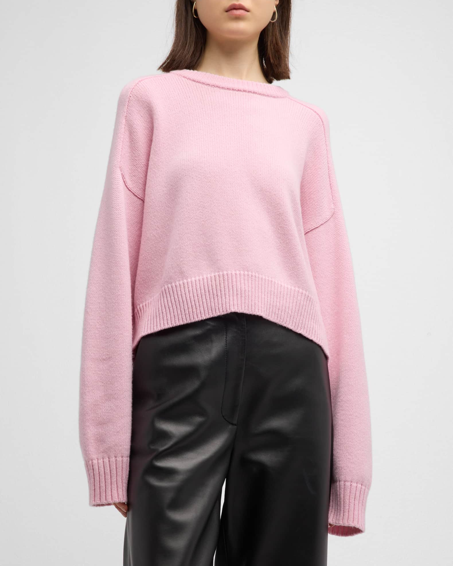Loulou Studio Bruzzi Wool-Cashmere Raglan-Sleeve Crop Sweater | Neiman ...