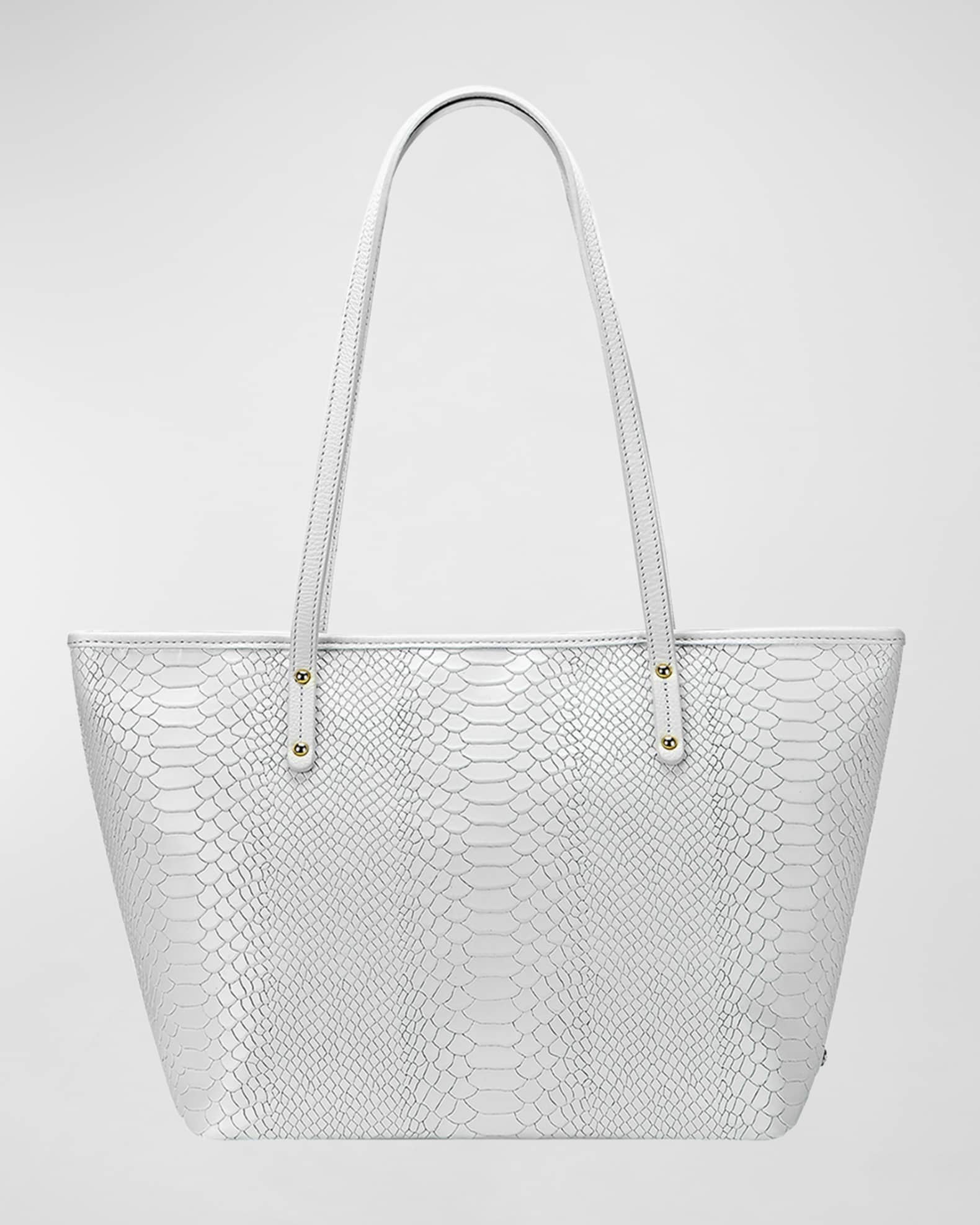 Gigi New York Teddy Python-Print Tote Bag | Neiman Marcus