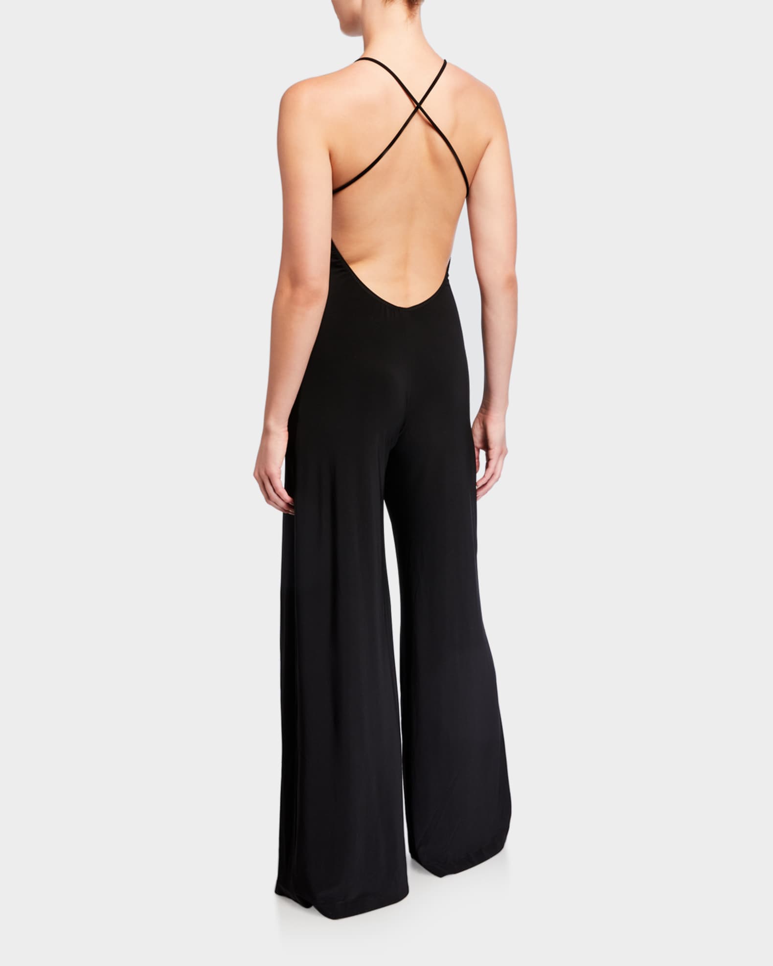 Norma Kamali Low-Back Slip Jumpsuit | Neiman Marcus