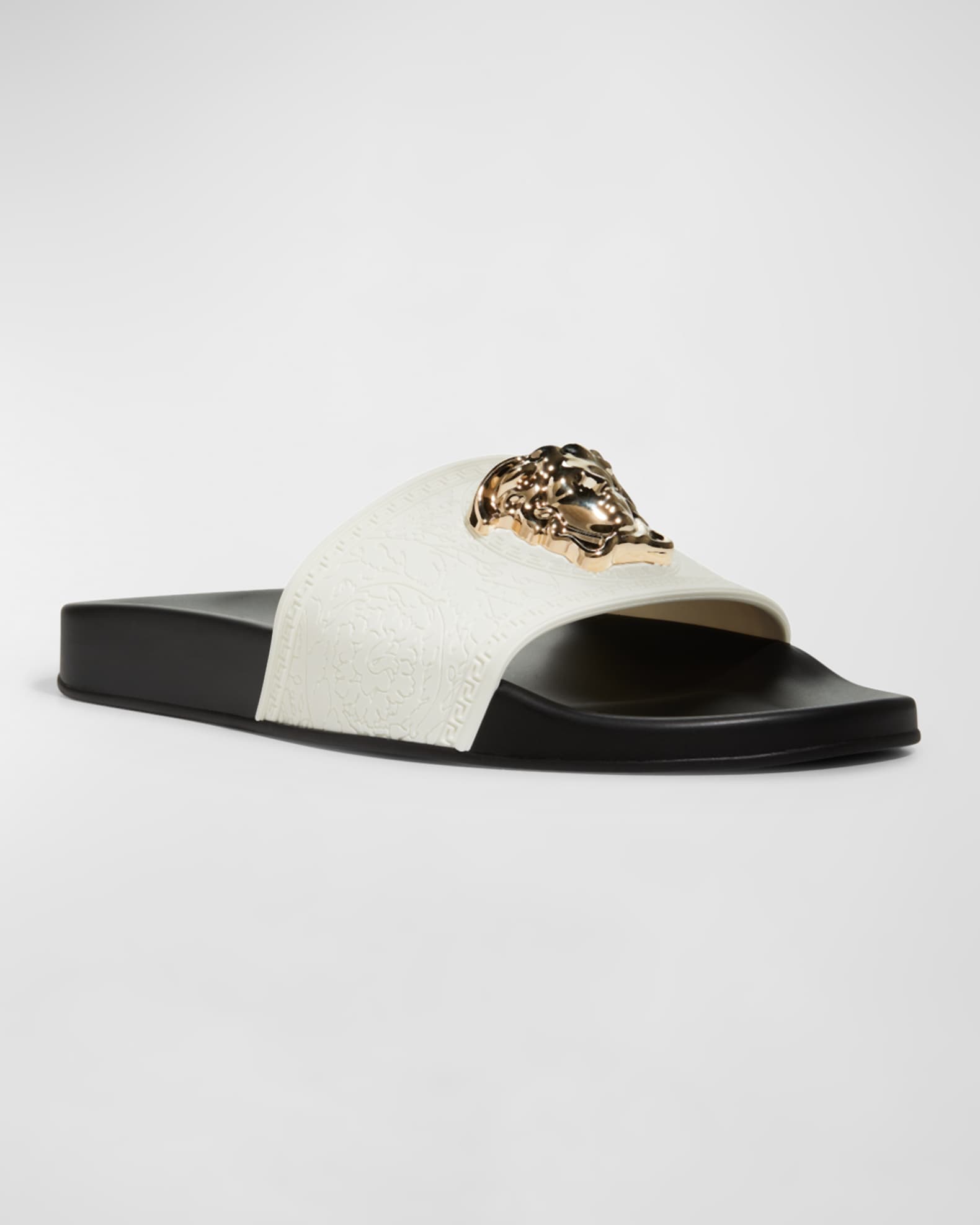 Versace Medusa Rubber Pool Slides | Neiman Marcus