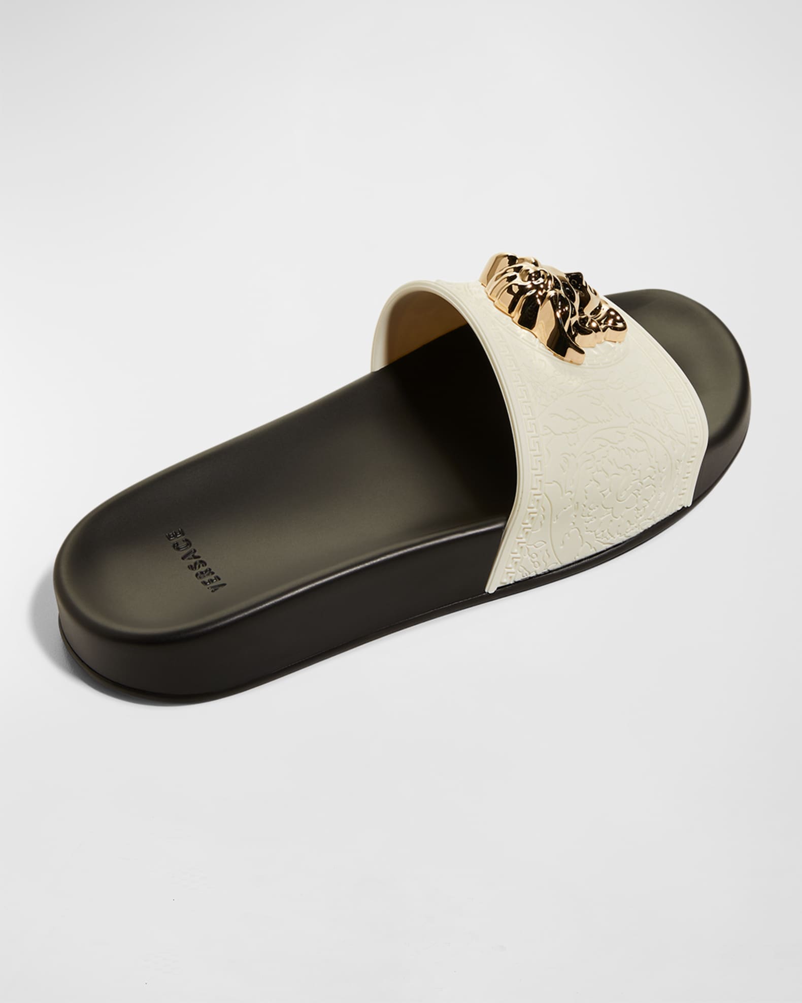 Versace Medusa Rubber Pool Slides | Neiman Marcus