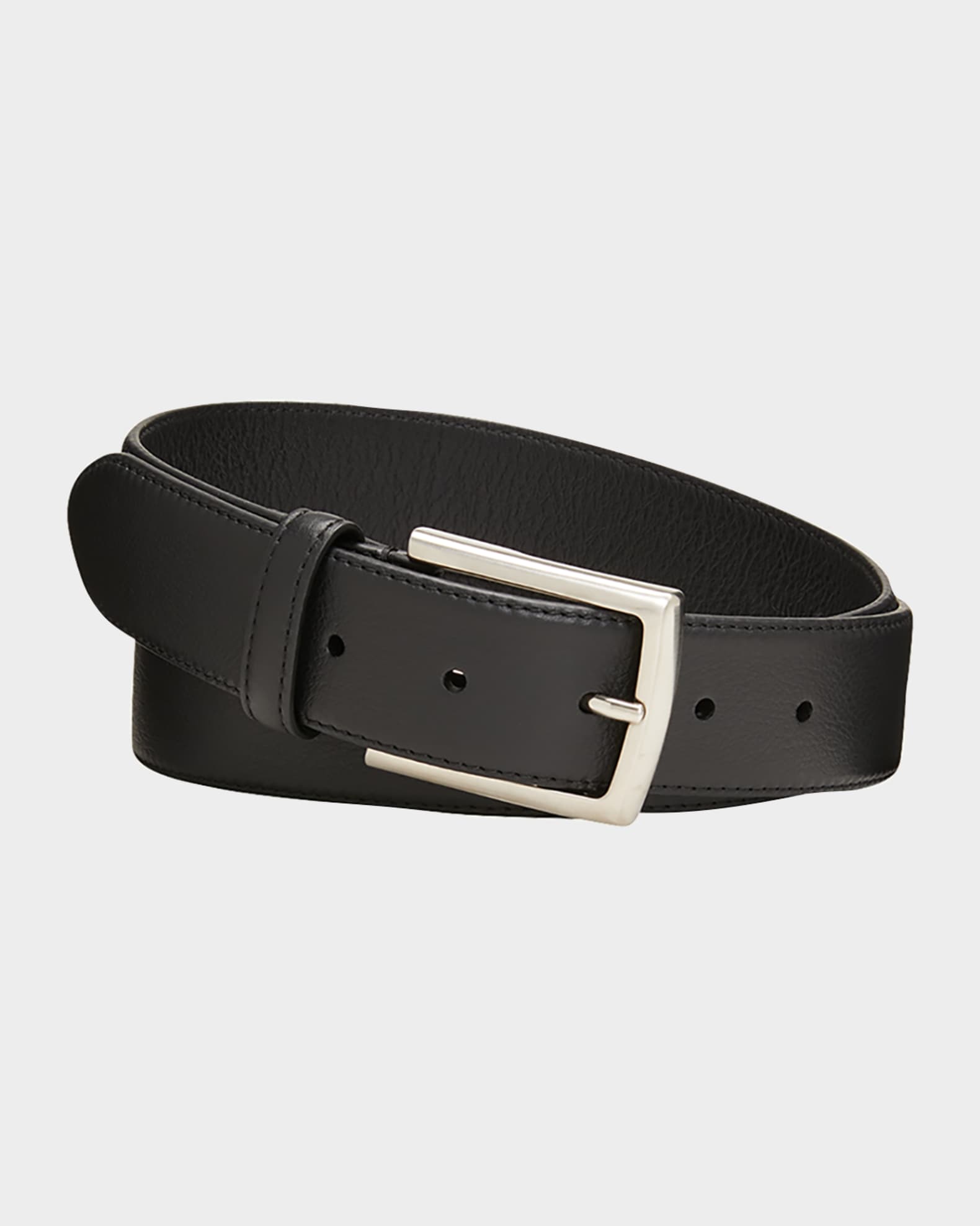 Simonnot Godard Men's Luma Matte Leather Belt | Neiman Marcus