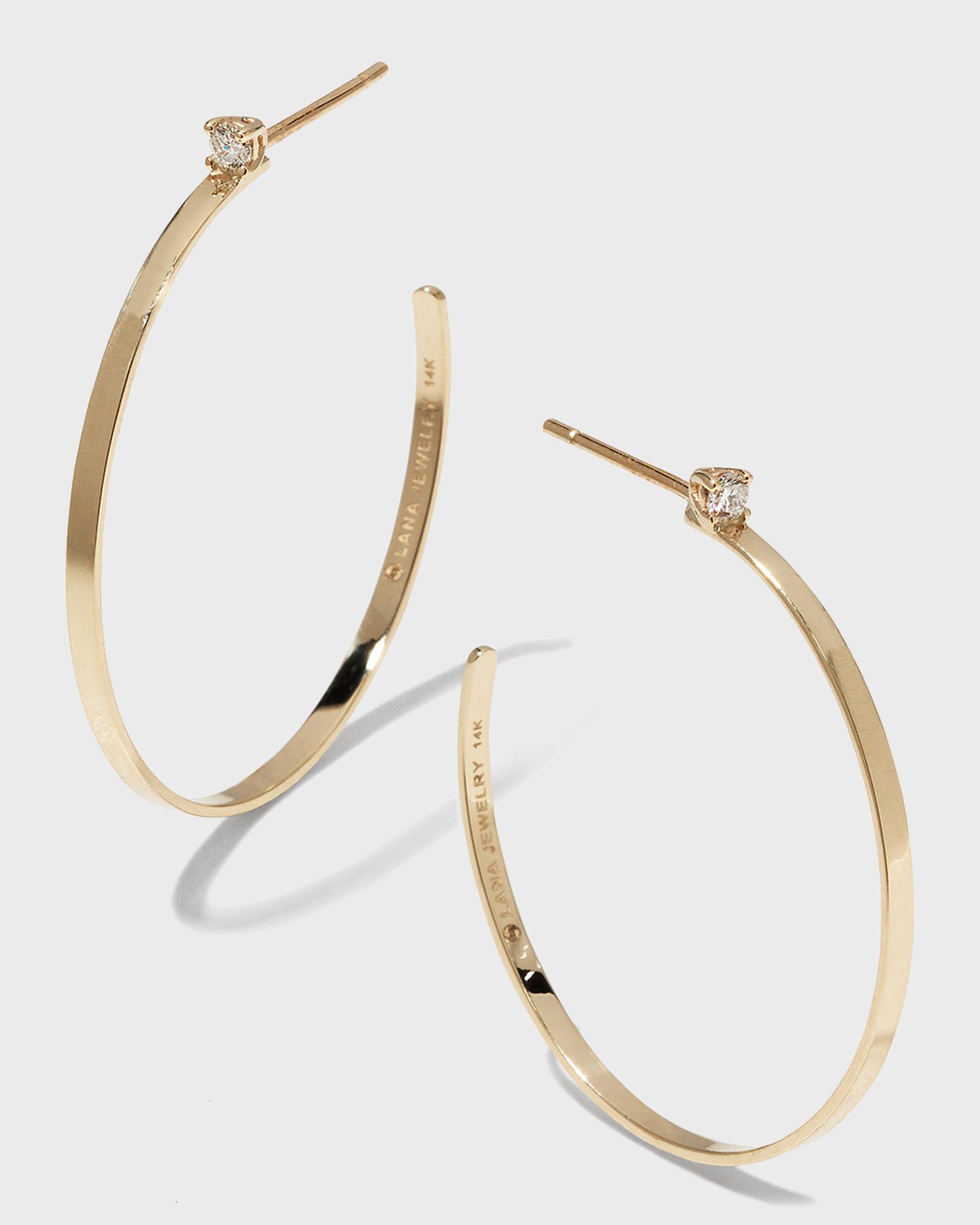 LANA 14K Gold Diamond Sunrise Hoop Earrings | Neiman Marcus