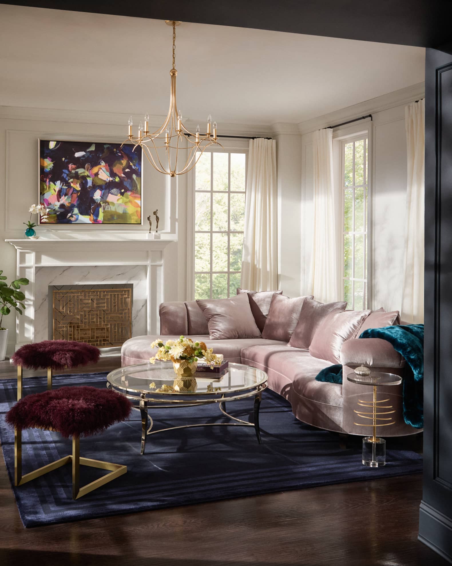 Haute House Audrey Channel Tufted Sectional | Neiman Marcus