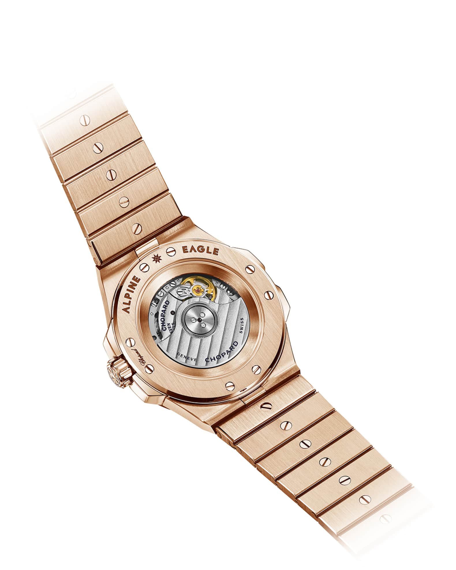 Chopard 36mm 18k Rose Gold Watch w/ Bracelet Strap, Gray | Neiman Marcus