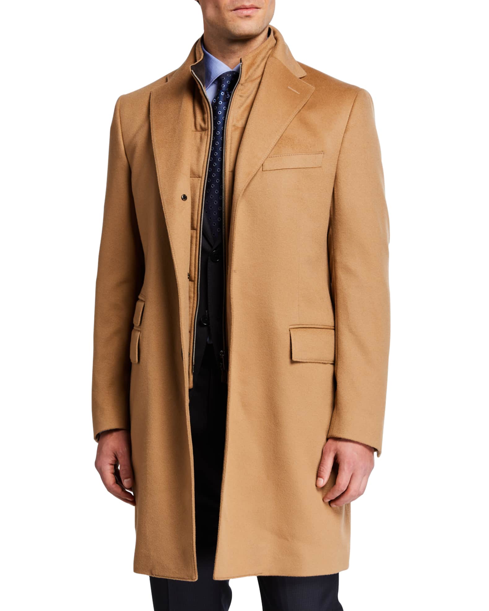 Corneliani Men's ID Top Coat w/ Removable Dickey | Neiman Marcus