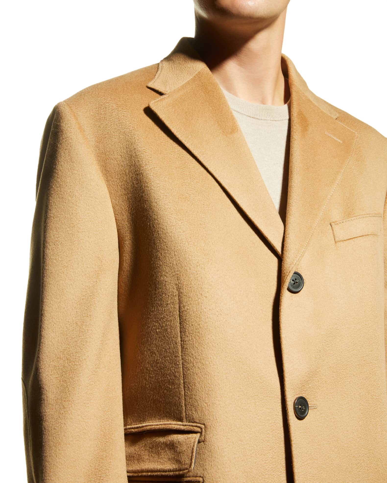 Corneliani Men's ID Top Coat w/ Removable Dickey | Neiman Marcus