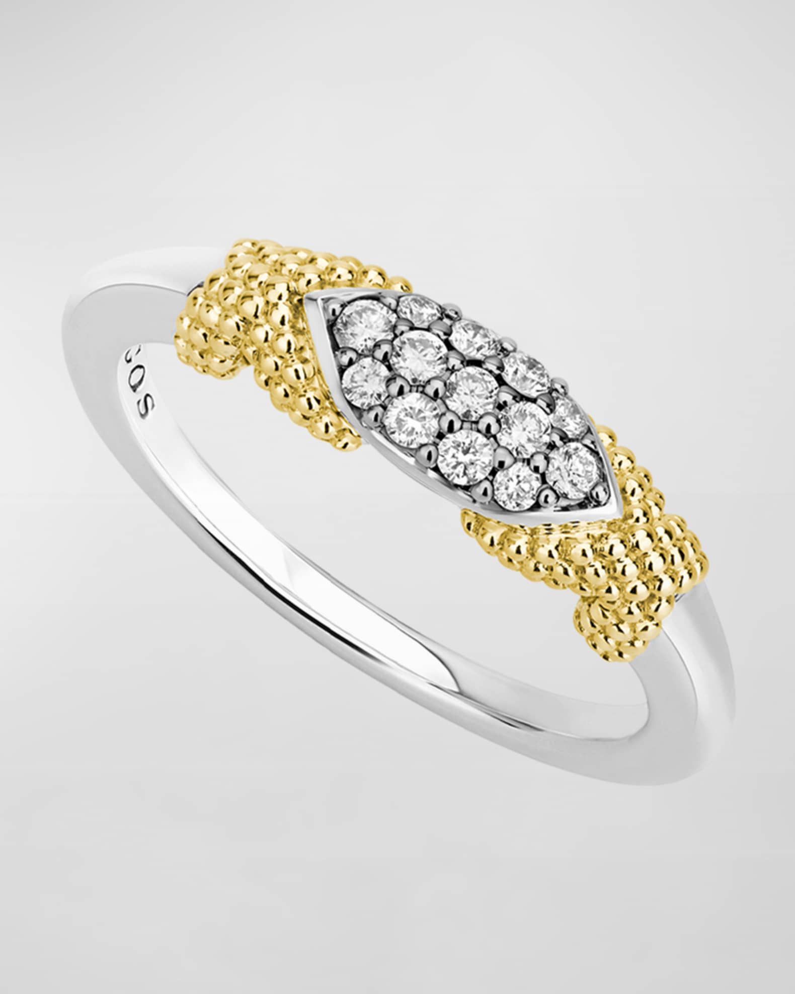 LAGOS Caviar Lux Double-X Ring w/ Diamonds | Neiman Marcus