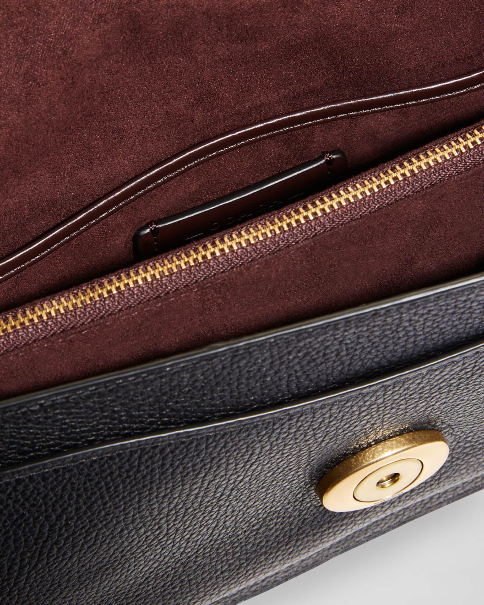 Coach Pebbled Polished Shoulder Bag | Neiman Marcus